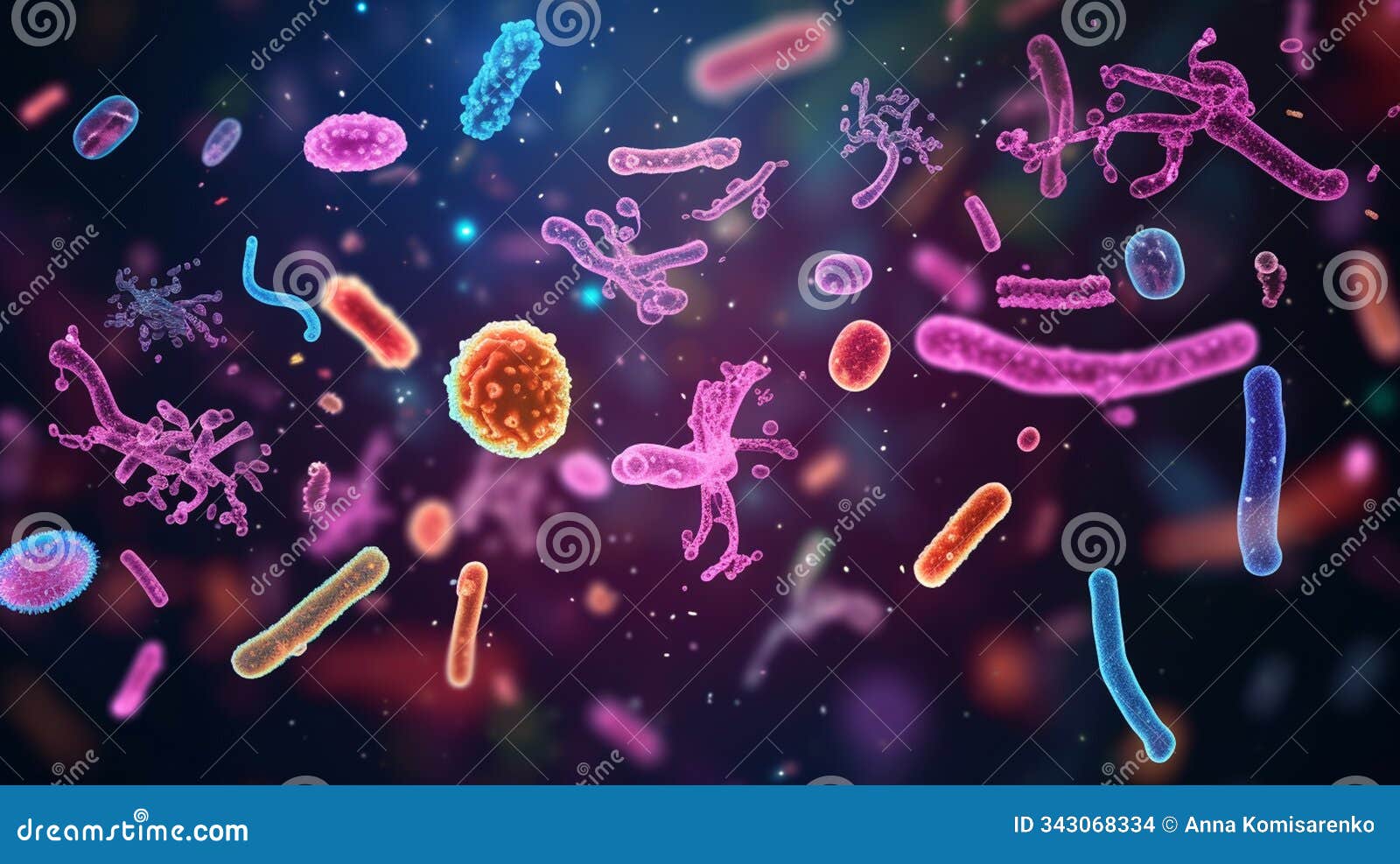 Microbiology Under Microscope.Probiotics Bacteria.Biology, Science ...