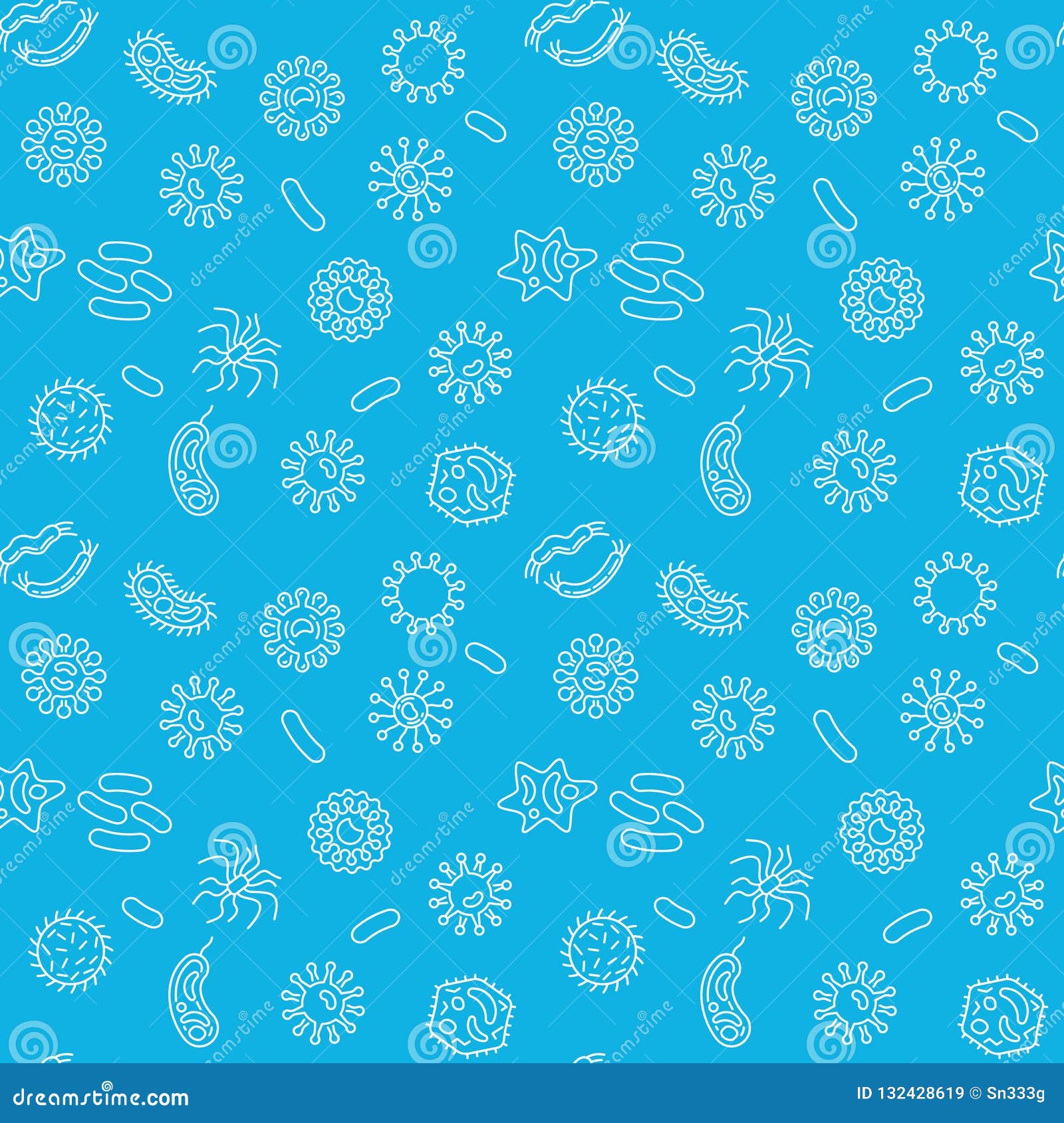 Microbiology Vector Concept Brown Seamless Pattern With Bacteria Signs ...