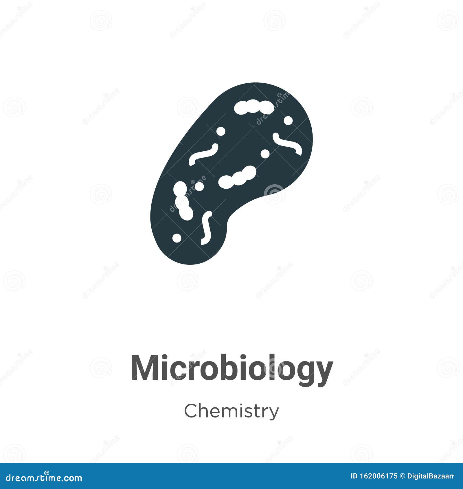 Microbiology Vector Icon on White Background. Flat Vector Microbiology ...