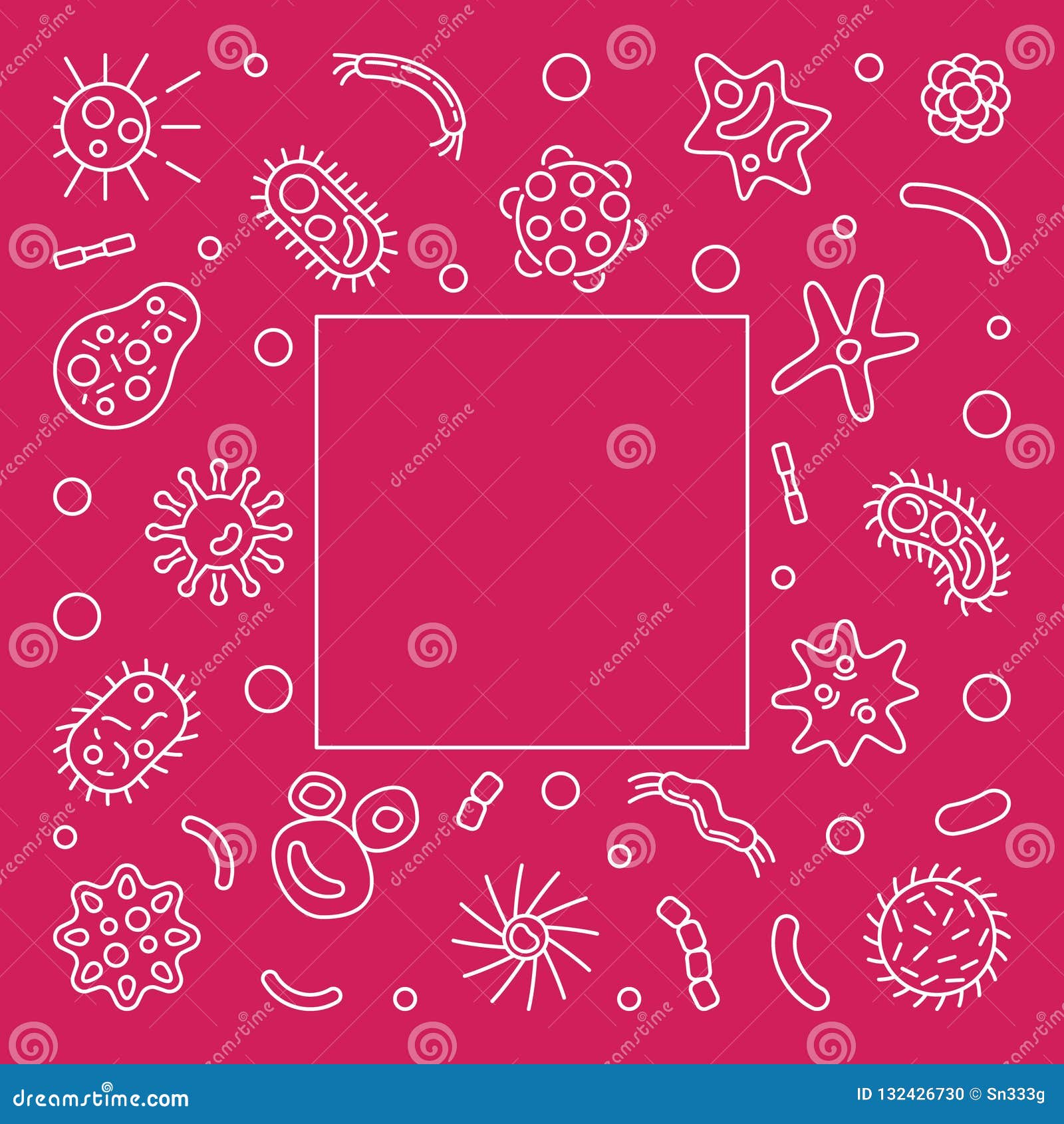Microbiology Vector Outline Frame with Empty Space for Text Stock ...