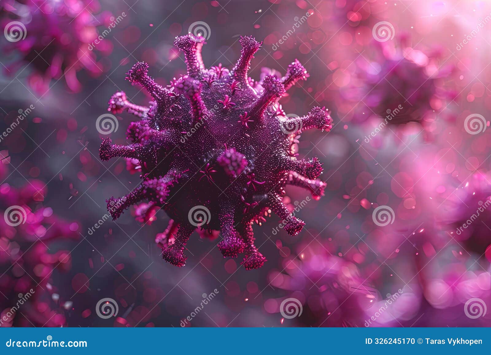Microbiology and Virology Concept, 3d Rendering Stock Illustration ...