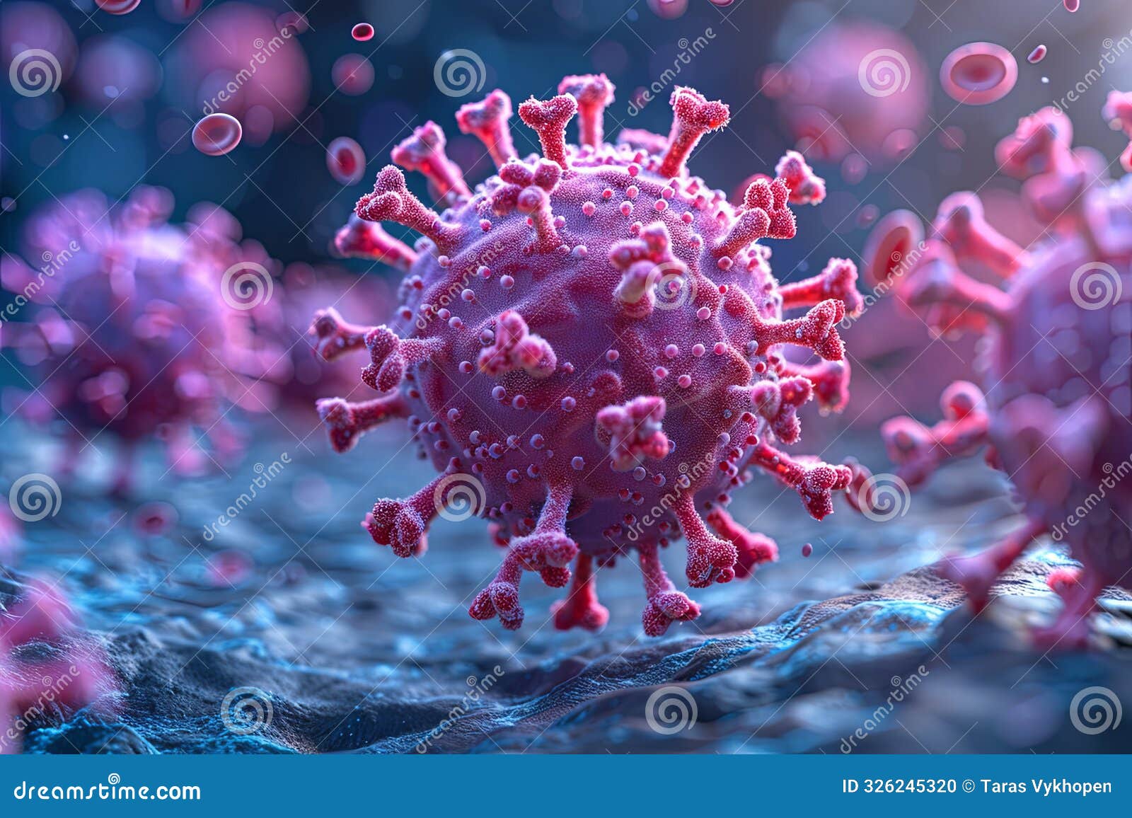 Microbiology and Virology Concept, 3d Rendering Stock Illustration ...