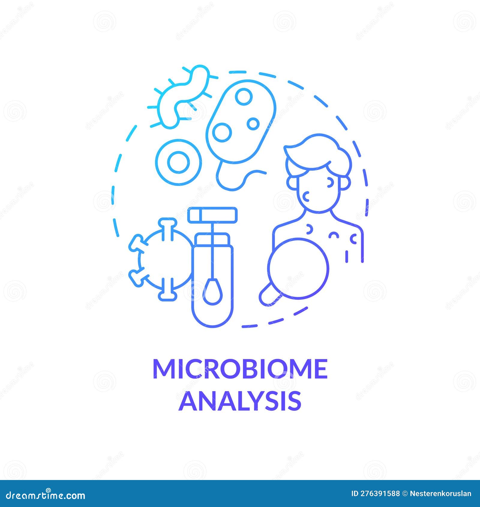 Microbiome Analysis Blue Gradient Concept Icon Stock Illustration ...