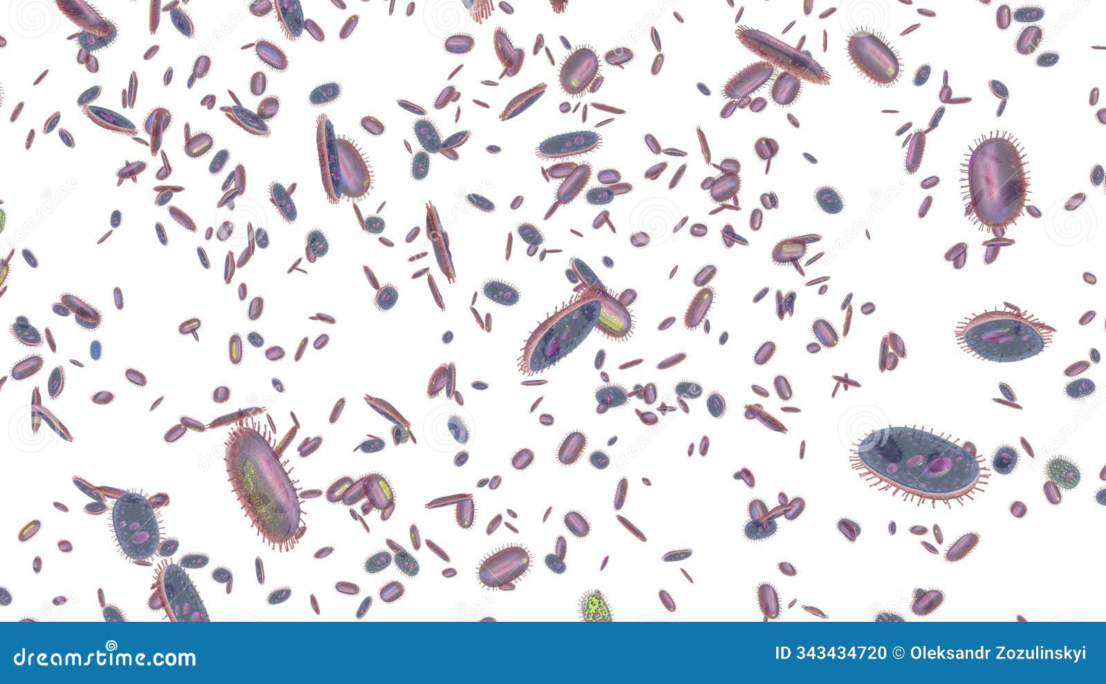 Microbiome Bacteria Probiotic on White Bg 3d Stock Illustration ...