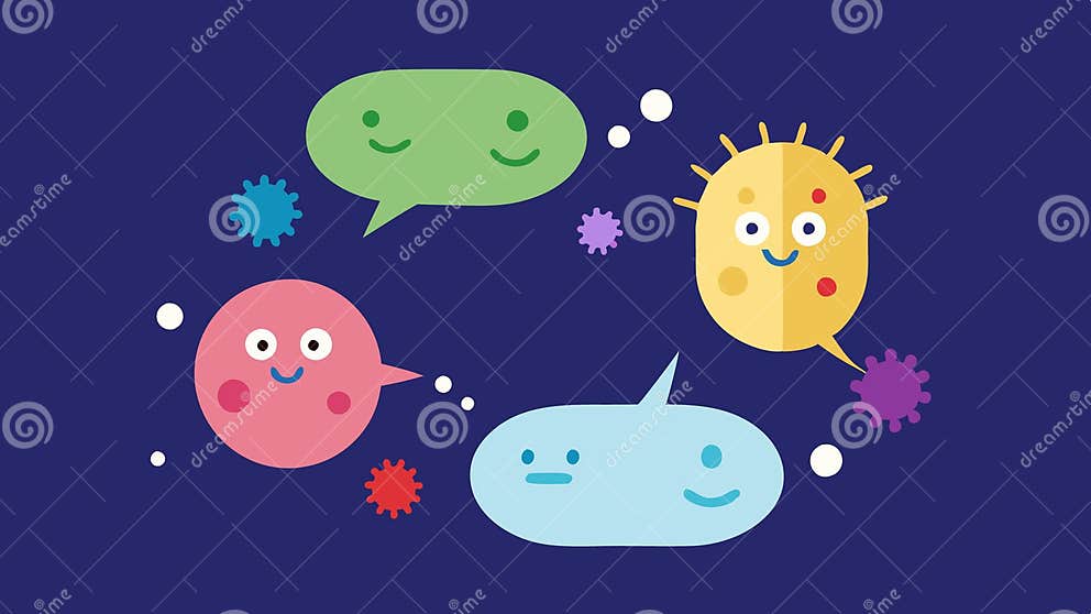 Microbiome Communication an Illustration of Bacteria Talking To Each ...