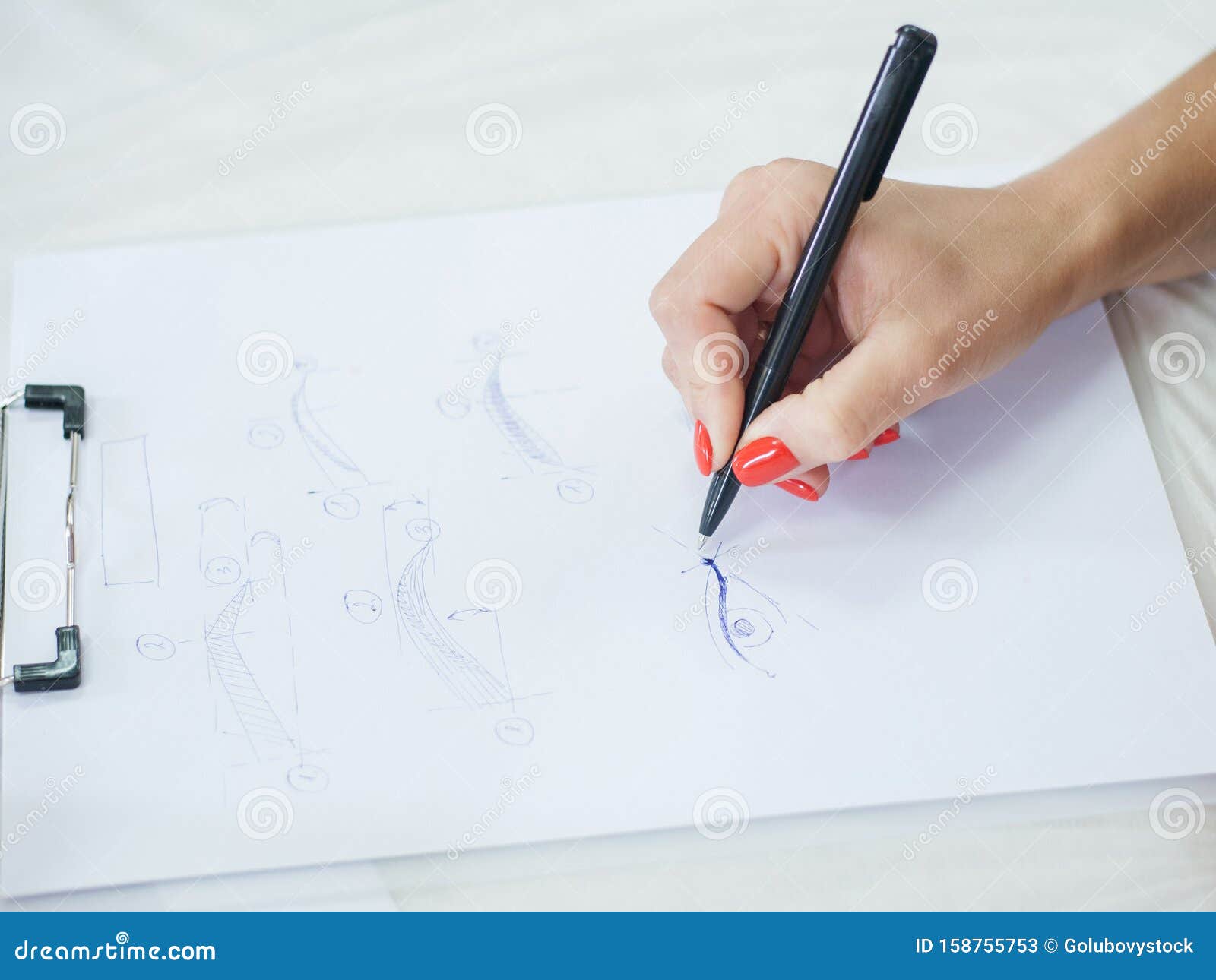 Microblading Course Beautician Drawing Eyebrows Stock Image - Image of ...