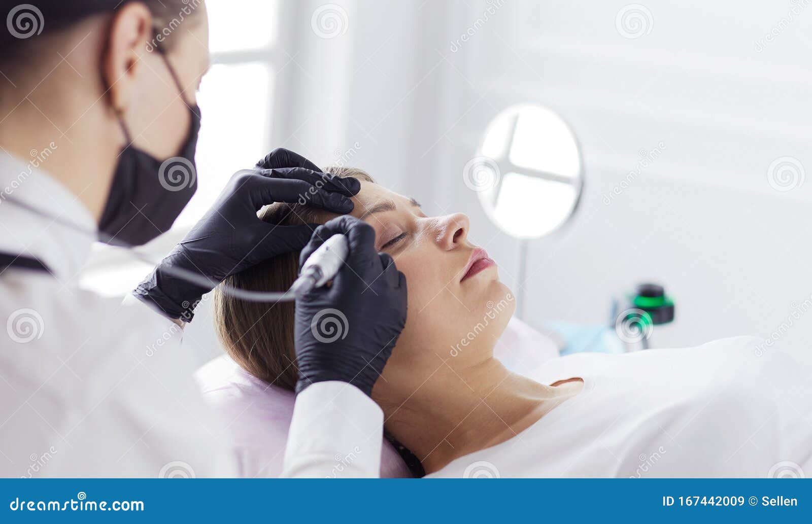Microblading Eyebrows Work Flow in a Beauty Salon. Stock Image - Image ...