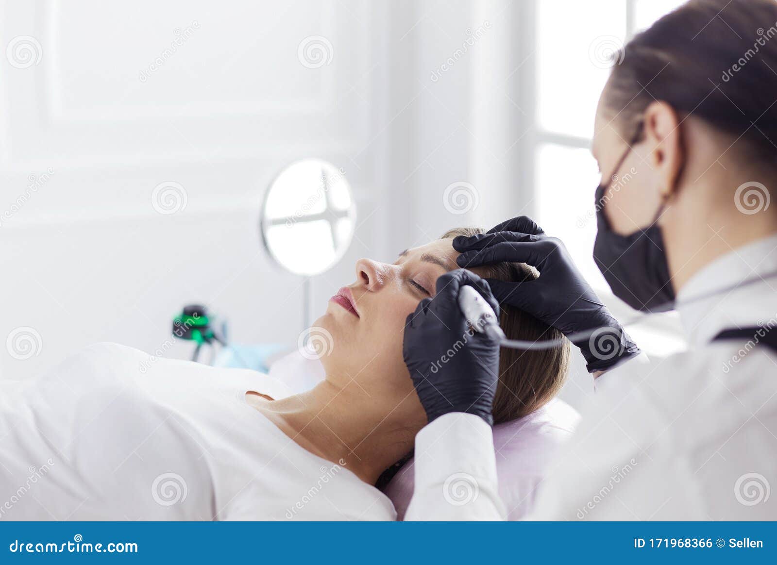 Microblading Eyebrows Work Flow in a Beauty Salon. Stock Photo - Image ...