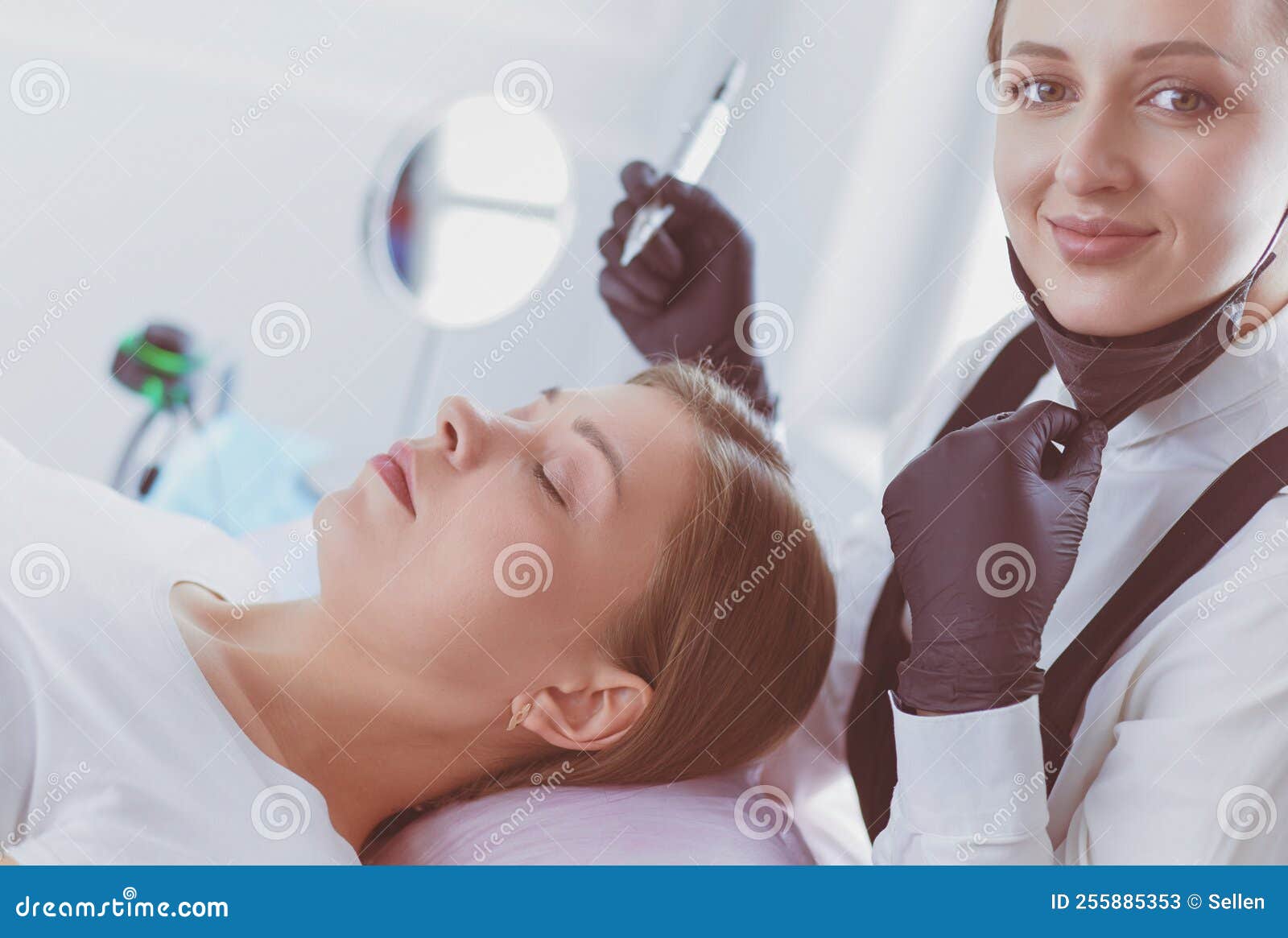 Microblading Eyebrows Work Flow in a Beauty Salon. Stock Image - Image ...