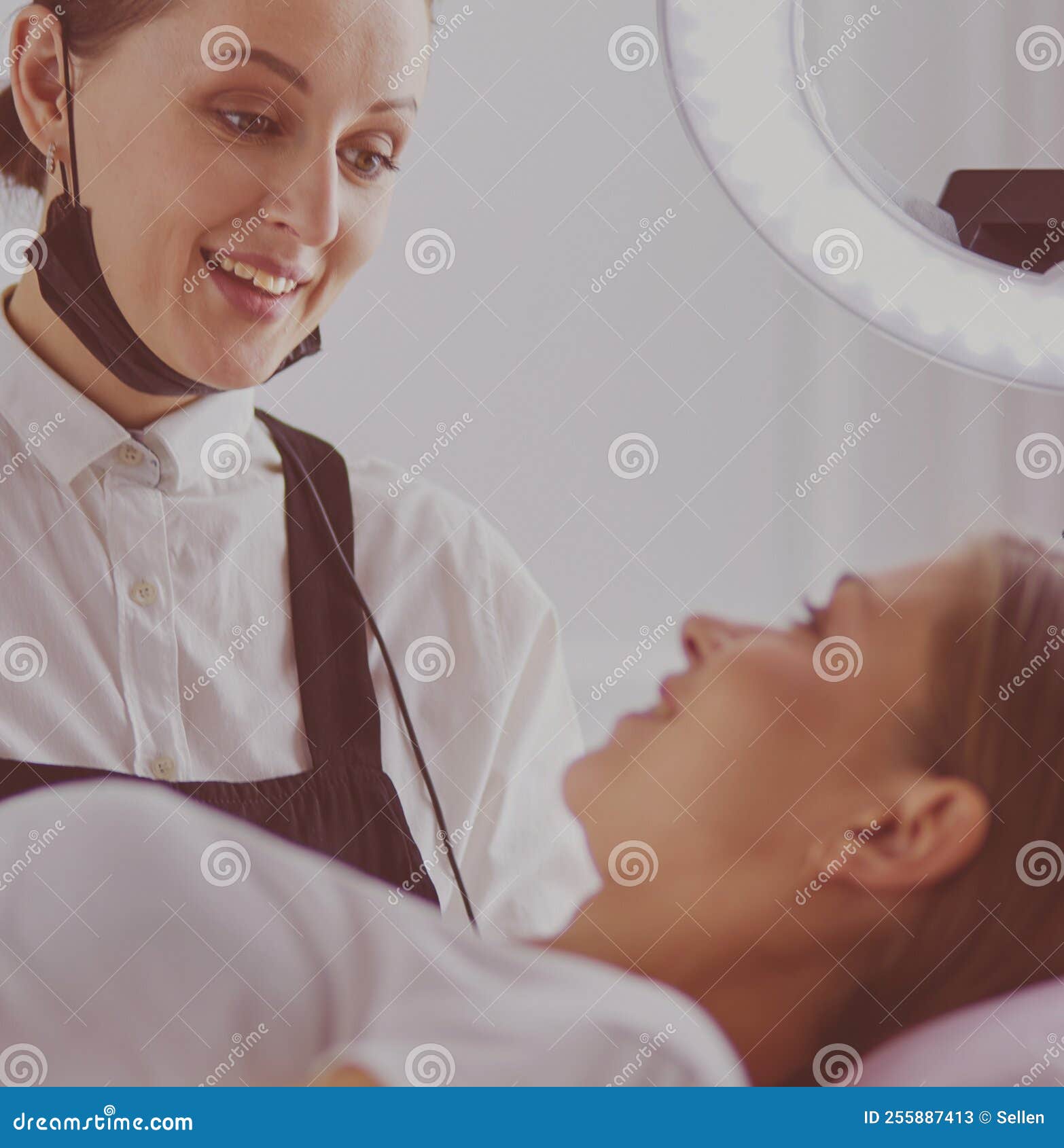 Microblading Eyebrows Work Flow in a Beauty Salon. Stock Image - Image ...