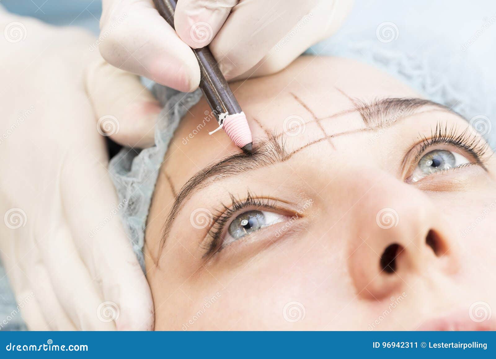 Microblading Eyebrows Workflow Stock Image - Image of head, eyes: 96942311