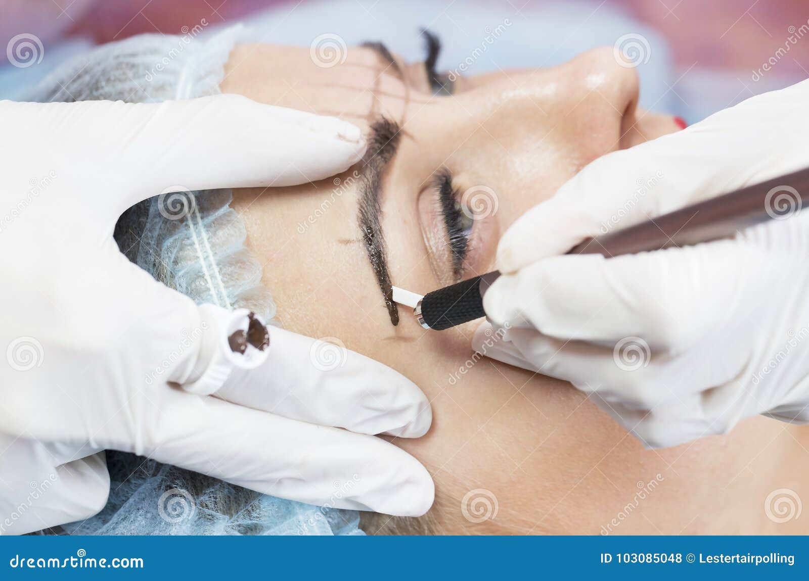Microblading Eyebrows Workflow Stock Photo - Image of mikrobleyding ...