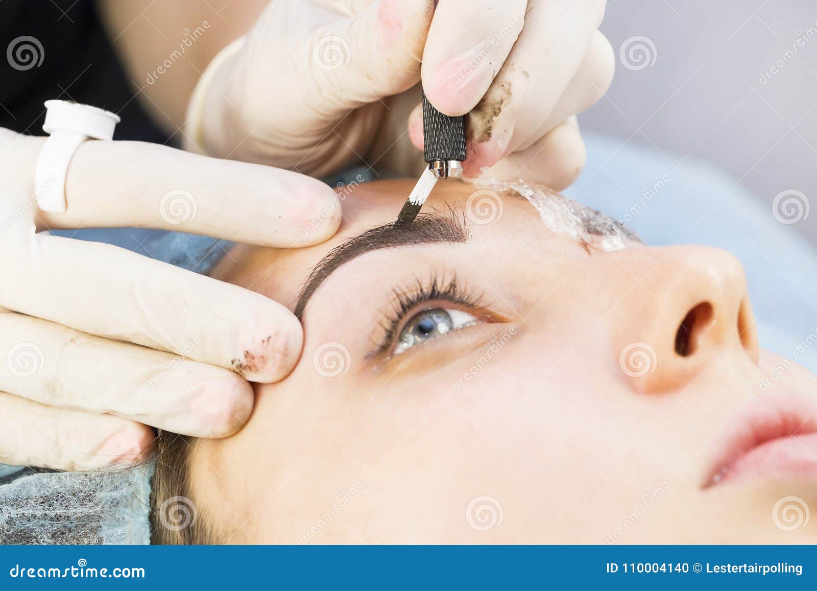 Microblading Eyebrows Workflow Stock Photo - Image of eyes, permanent ...