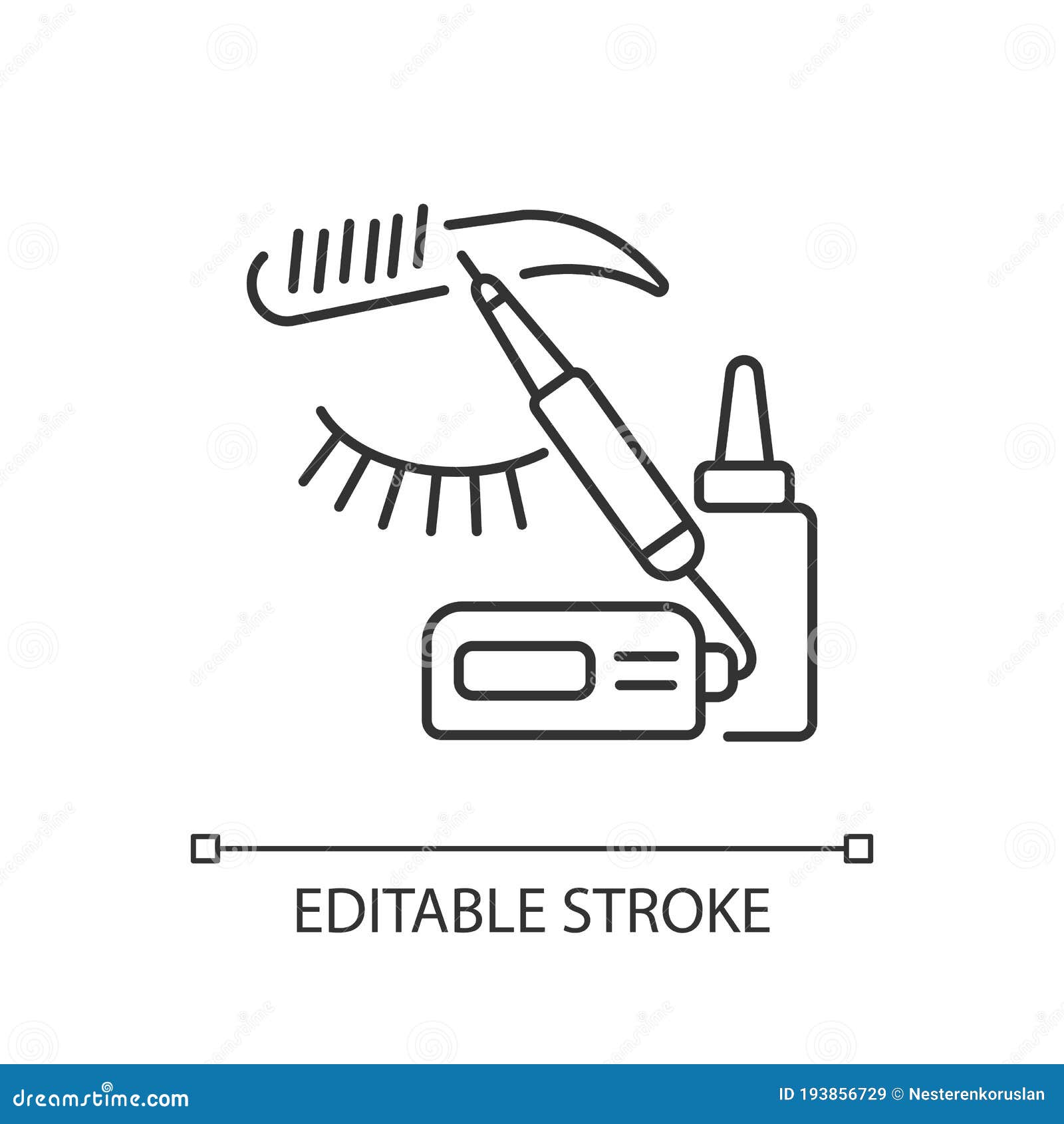 Microblading linear icon stock vector. Illustration of pigment - 193856729