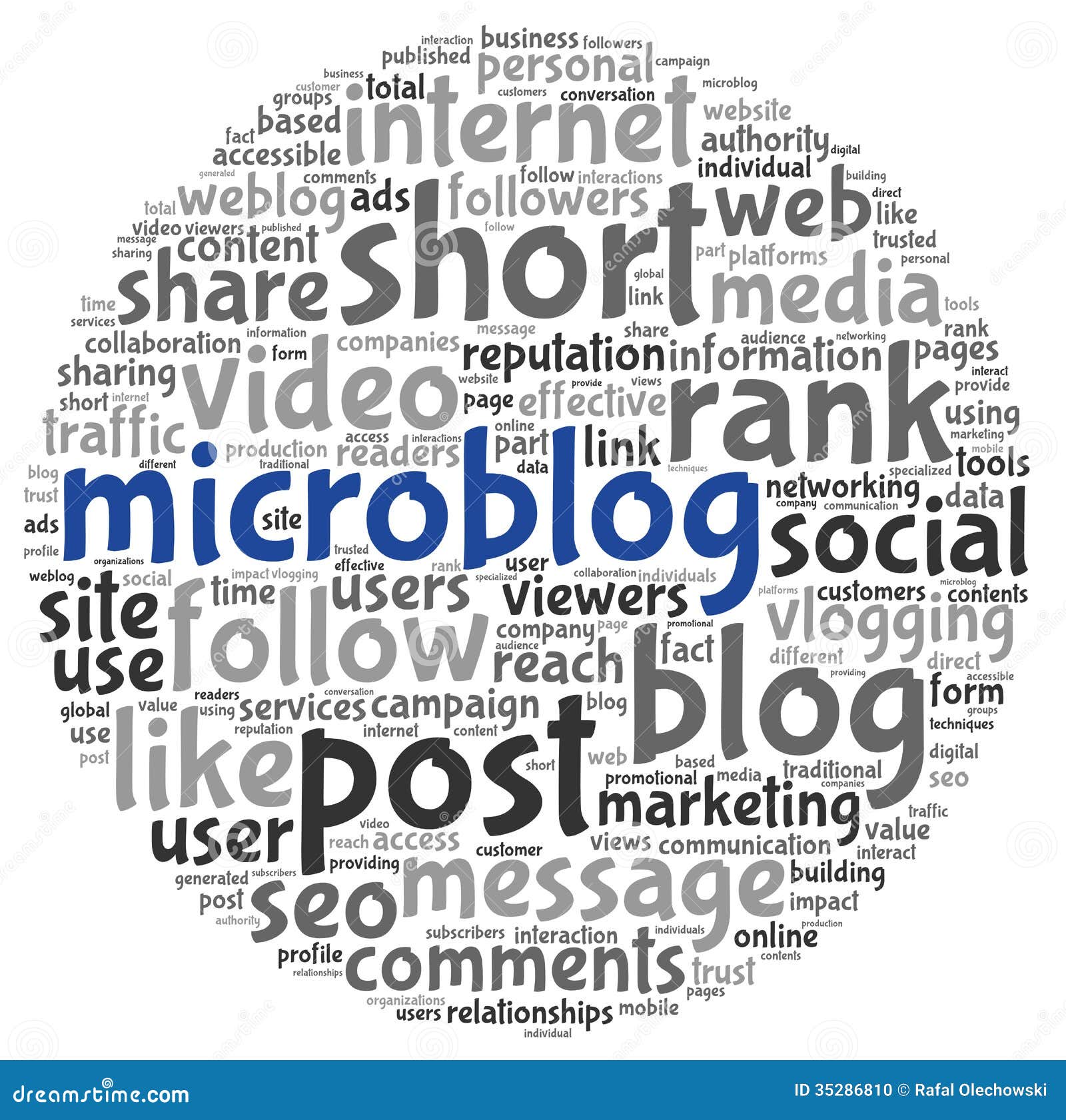 Microblog Concept in Word Tag Cloud Stock Illustration - Illustration ...