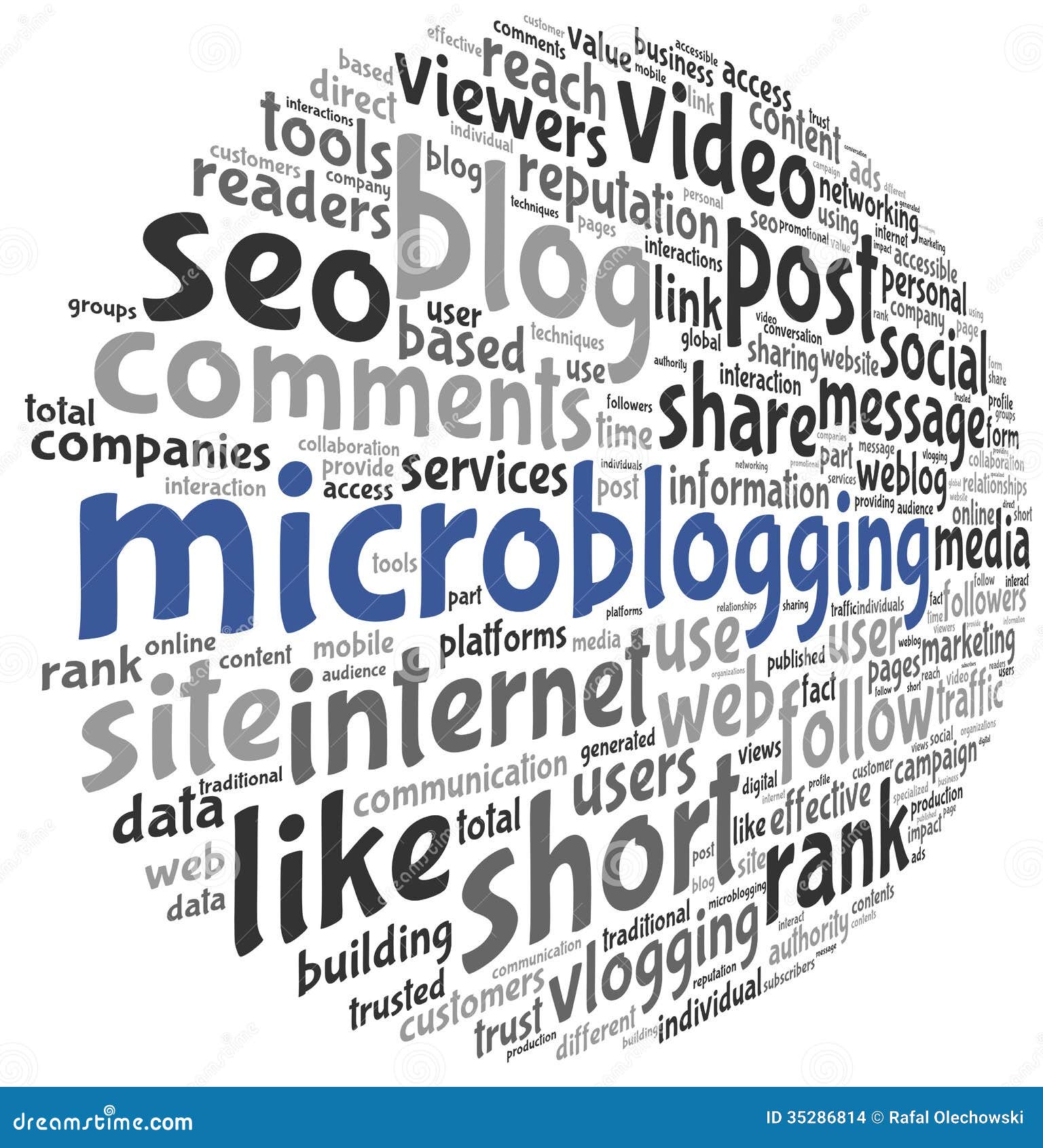 Microblog Concept in Word Tag Cloud Stock Illustration - Illustration ...