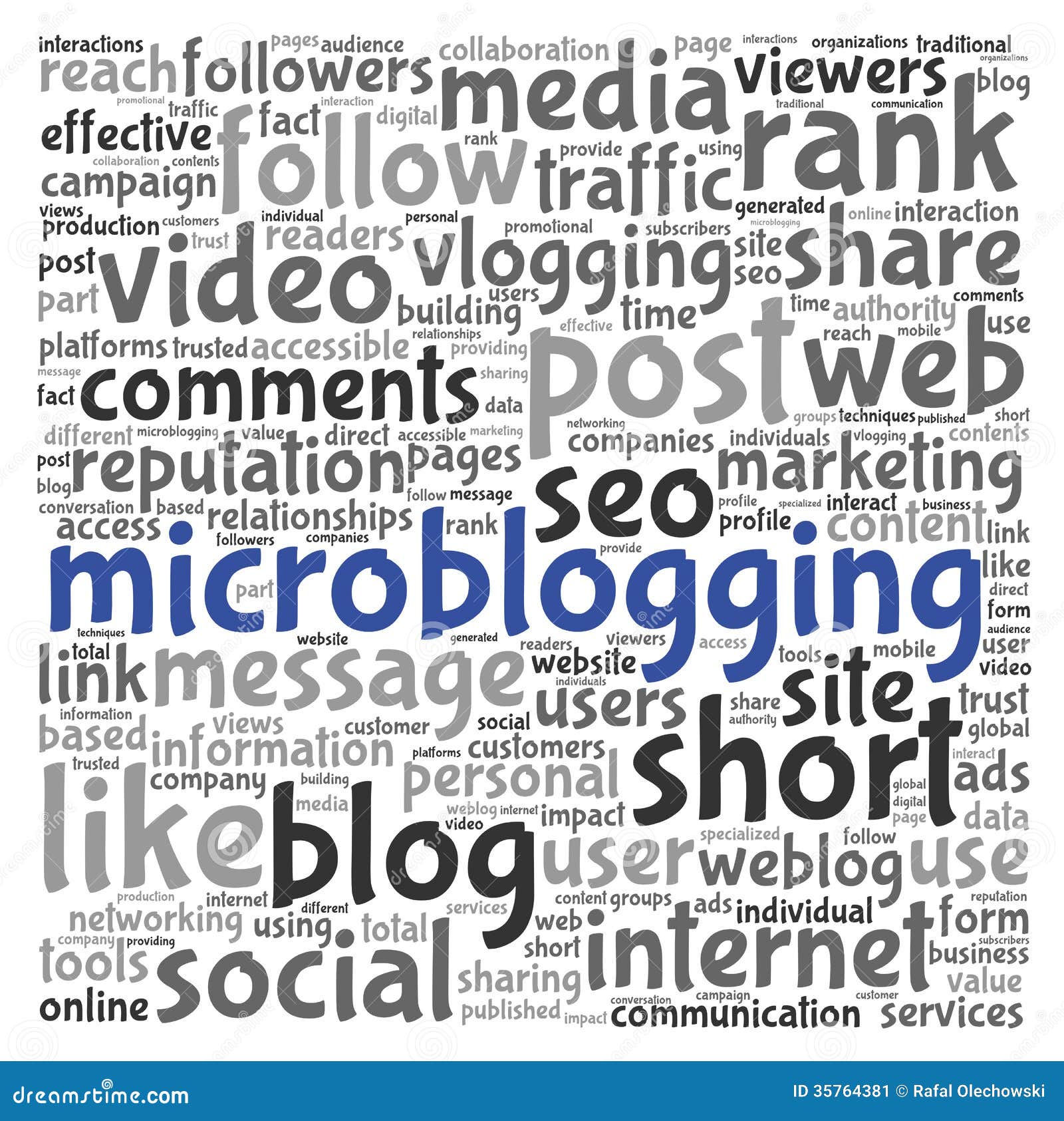 Microblog Concept in Word Tag Cloud Stock Illustration - Illustration ...
