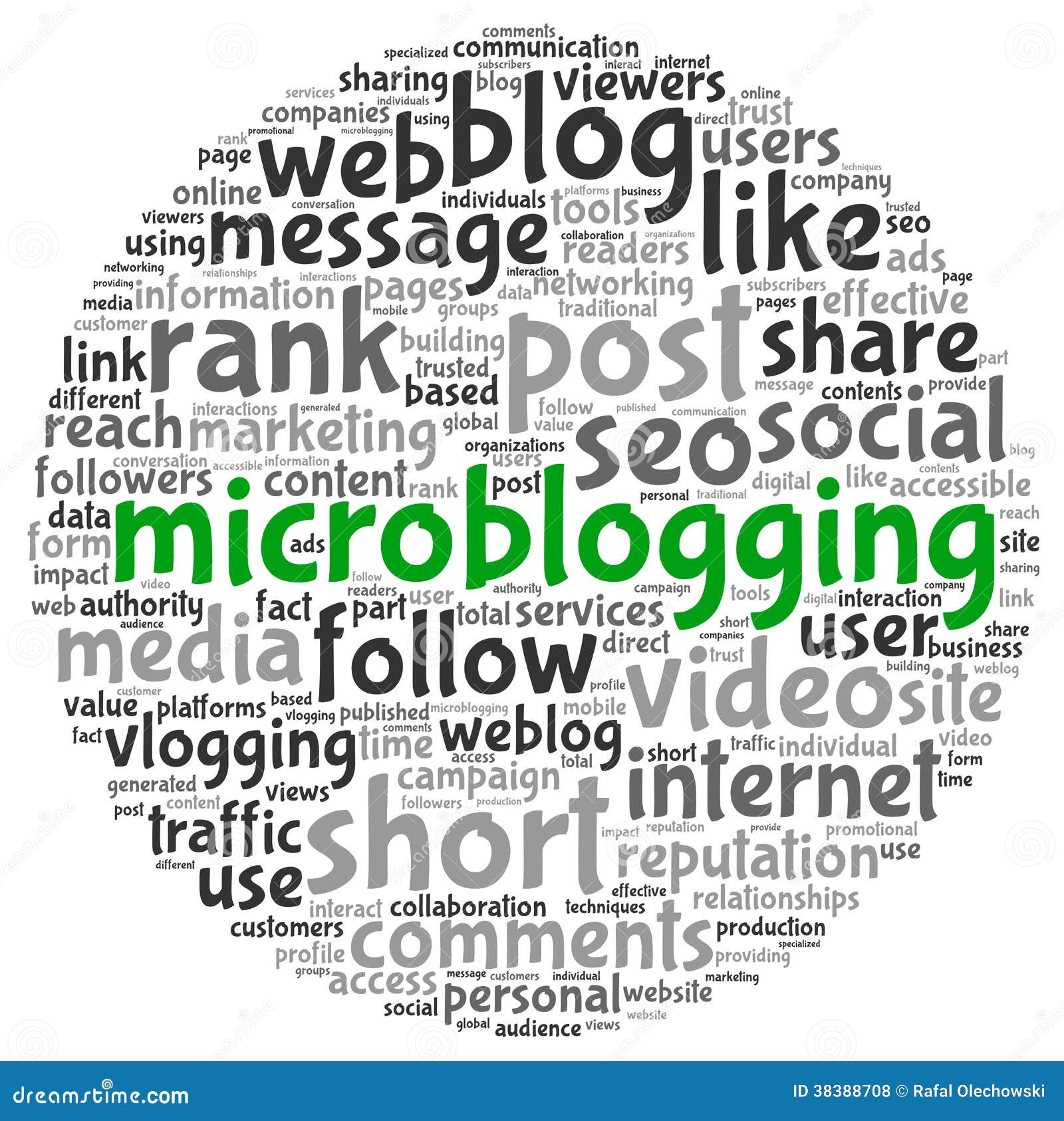 Microblog Concept in Word Tag Cloud Stock Illustration - Illustration ...