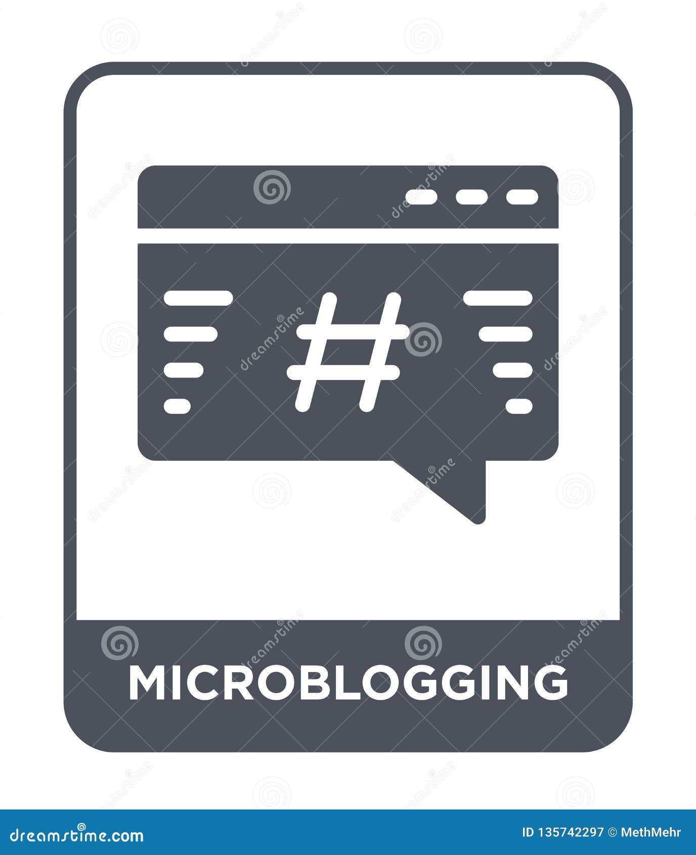 Microblogging Icon in Trendy Design Style. Microblogging Icon Isolated ...