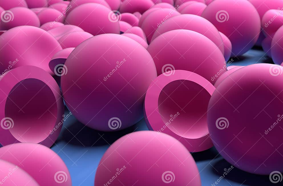 Microcapsule Particles (microspheres) Field - Closeup View 3d ...