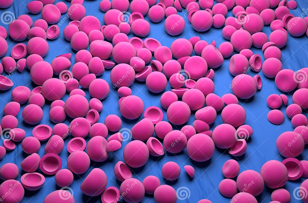 Microcapsule Particles (microspheres) Field - Isometric View 3d ...