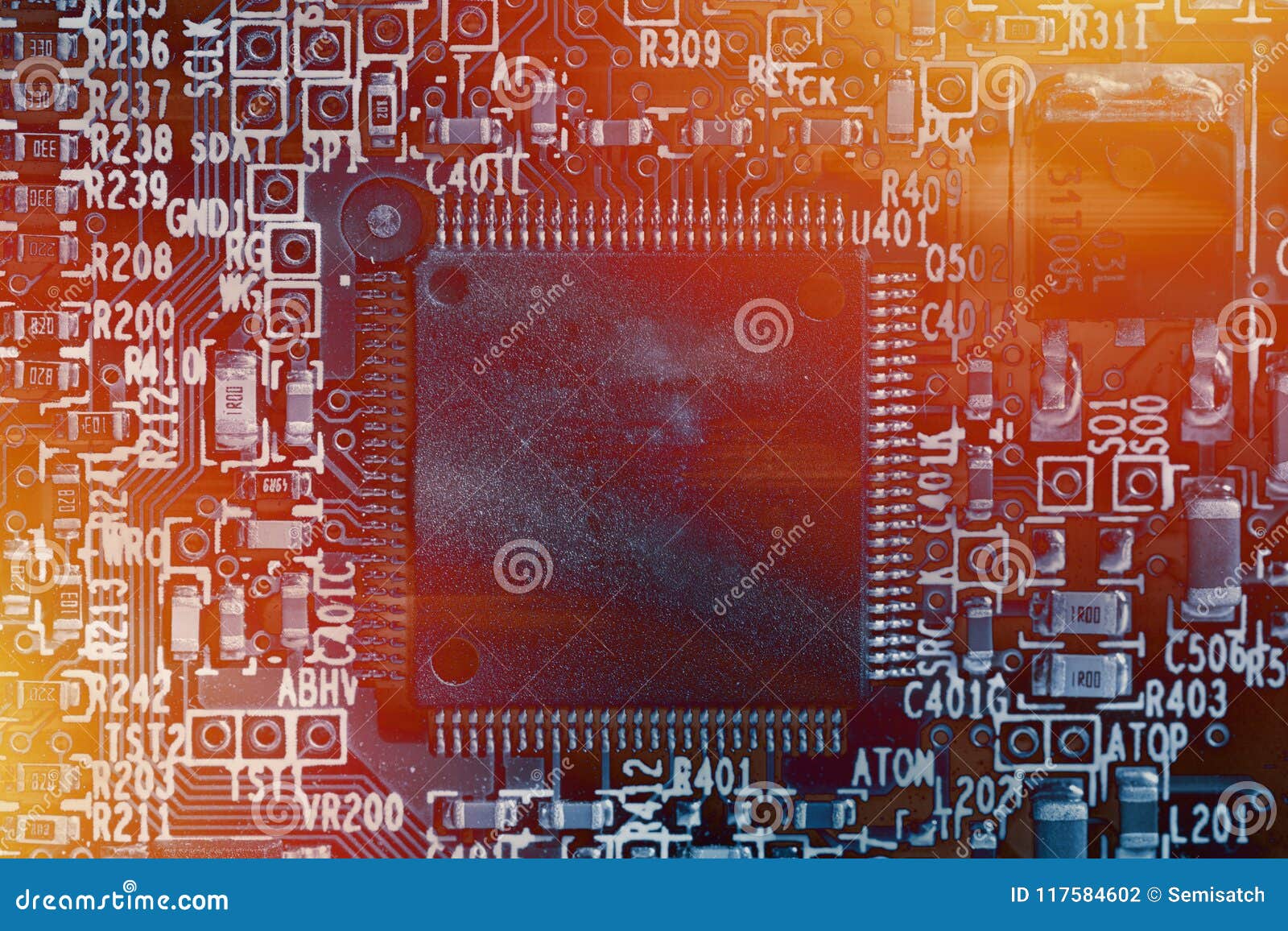 Microchip Background - Close-up of Electronic Circuit Board Stock ...