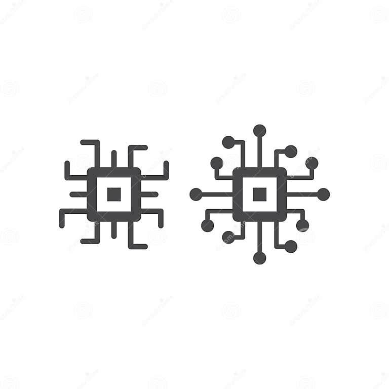 Microchip Black Vector Icon. Micro Chip Simple Symbol Stock Vector ...