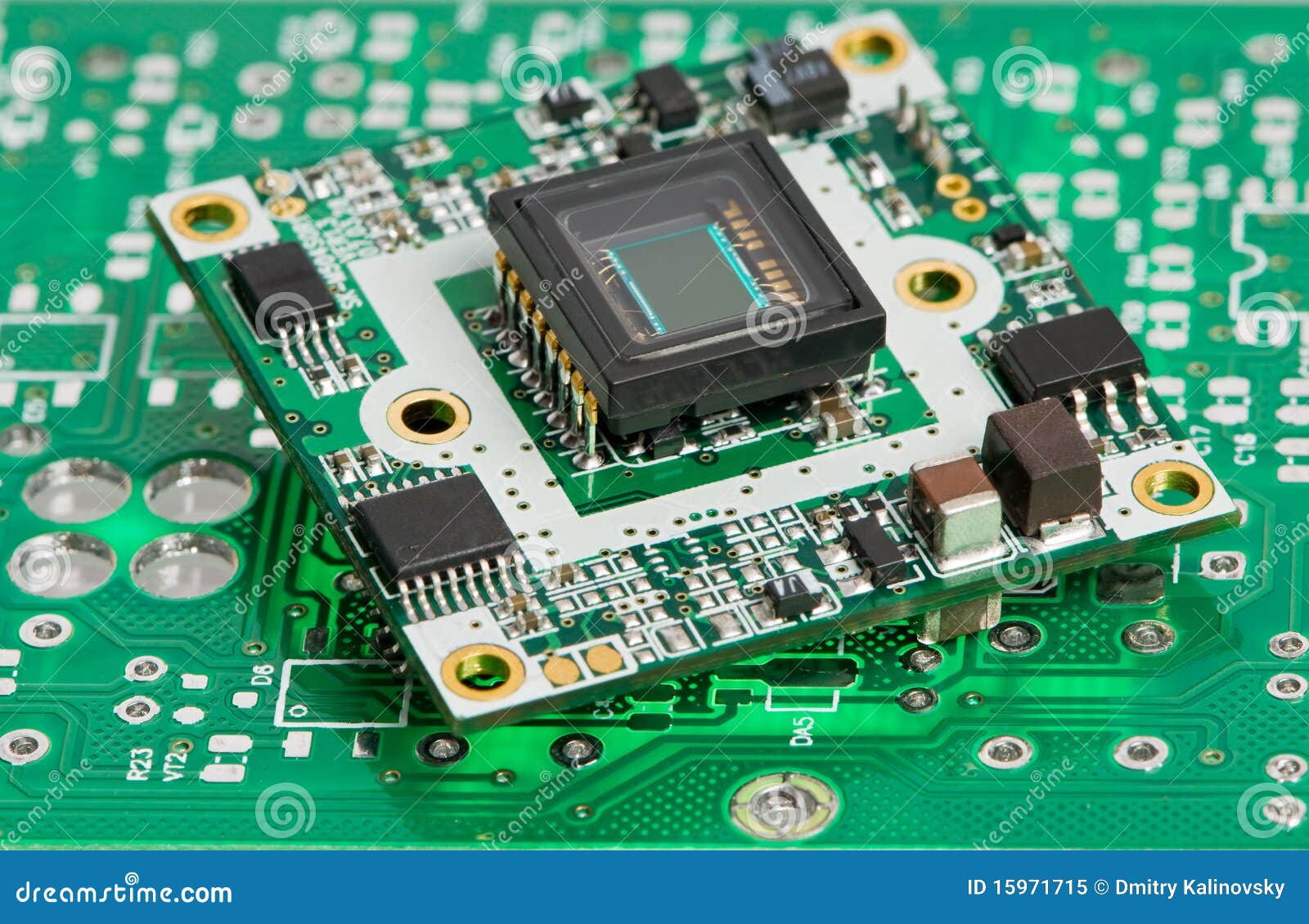 Microchip Board with Sensor Stock Image - Image of semiconductor ...