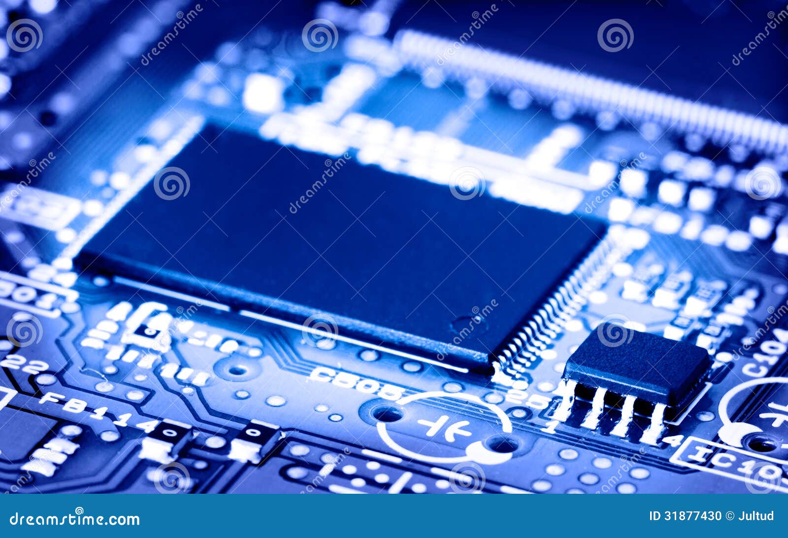 Microchip on board stock photo. Image of computer, electrical - 31877430