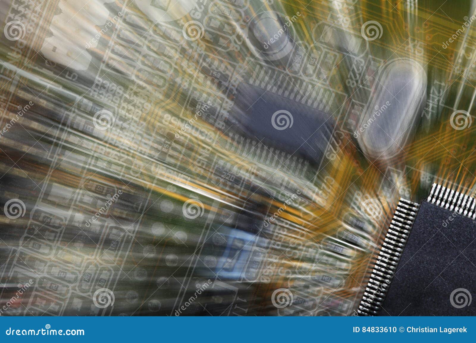 Microchip and Board in Zoom Effect Stock Photo - Image of energy ...