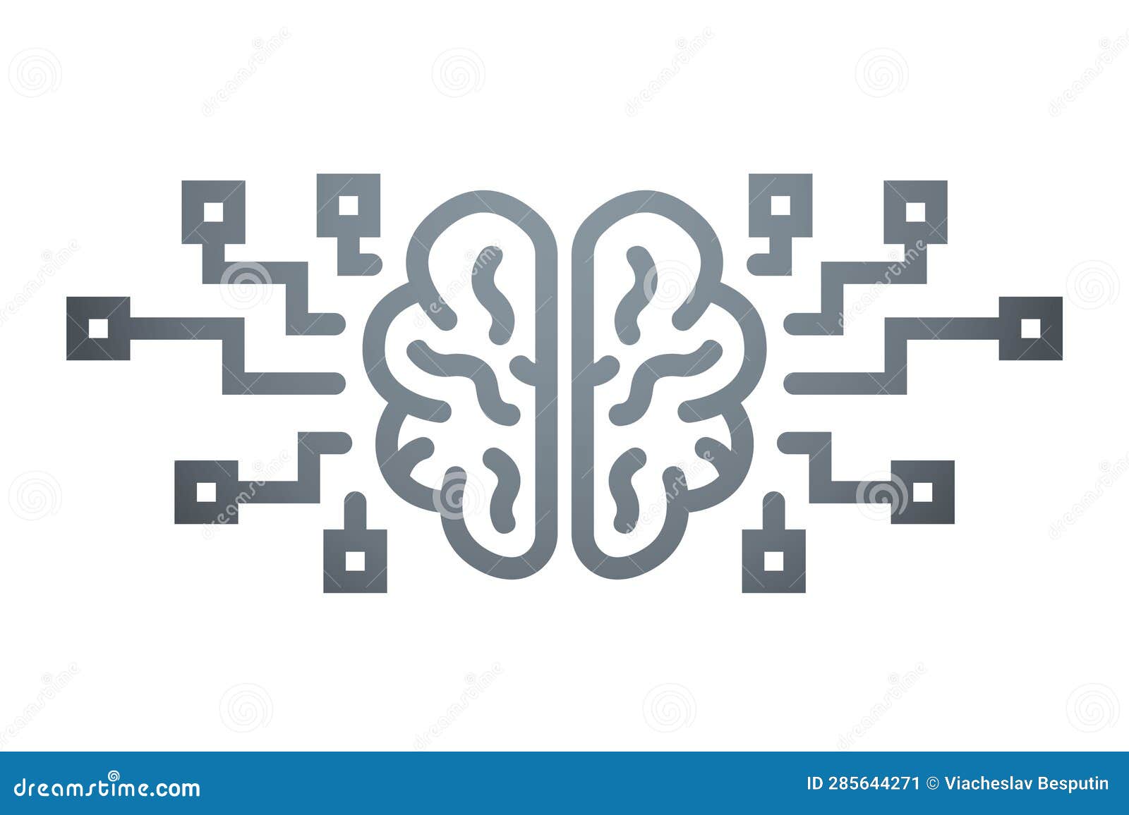 Microchip Brain. Artificial Intelligence Image Stock Vector ...
