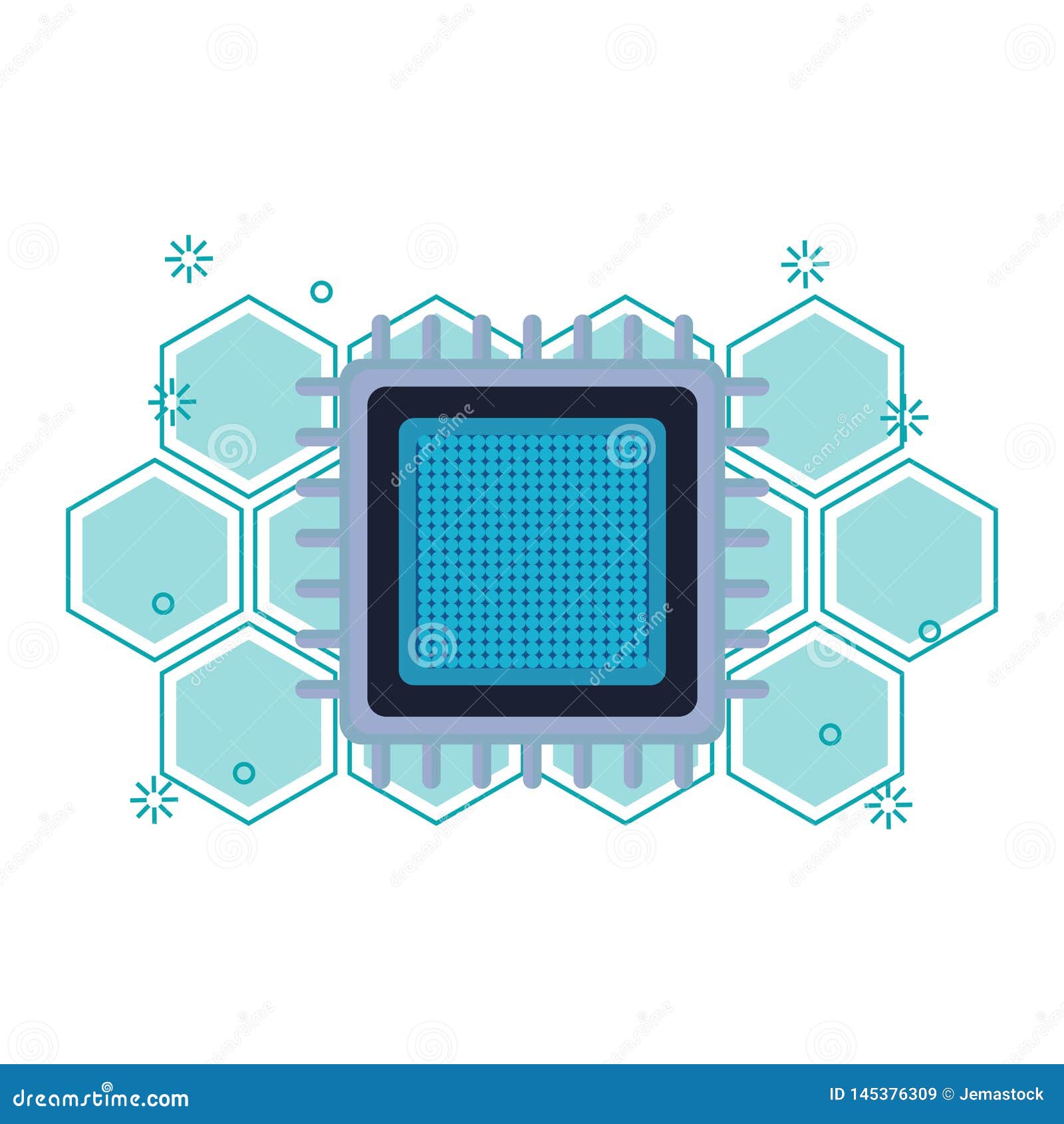 Microchip cartoon icon stock vector. Illustration of microchip - 145376309