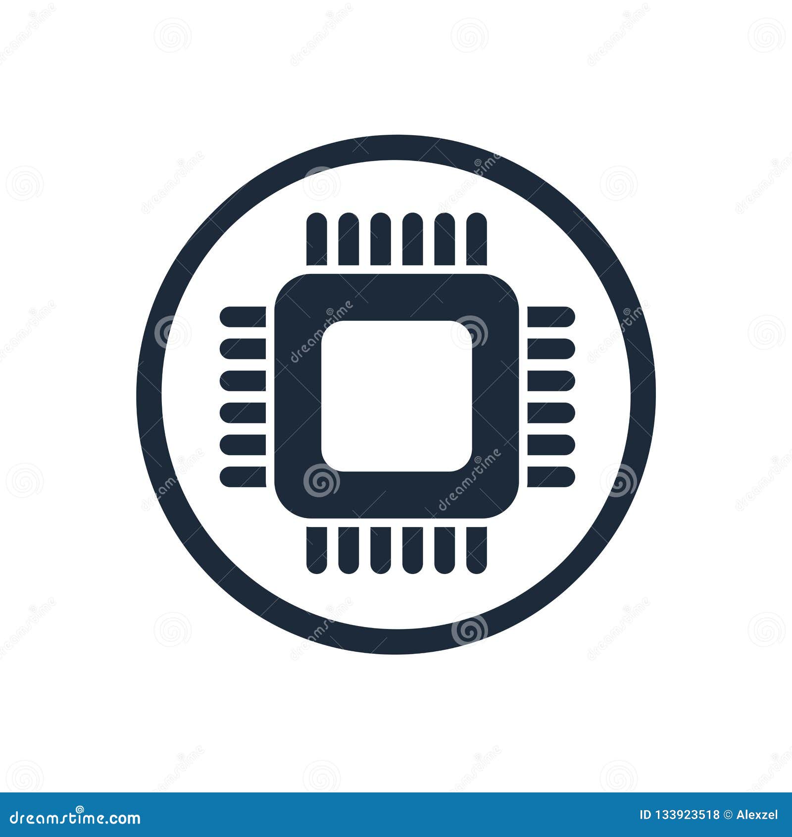 CPU Microprocessor Or Memory Chip Vector Icon Stock Photography ...