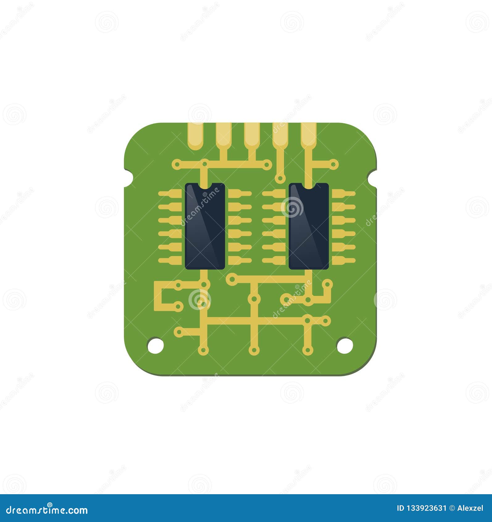 Microchip Chip Circuit Component Stock Vector - Illustration of electronics, data: 133923631
