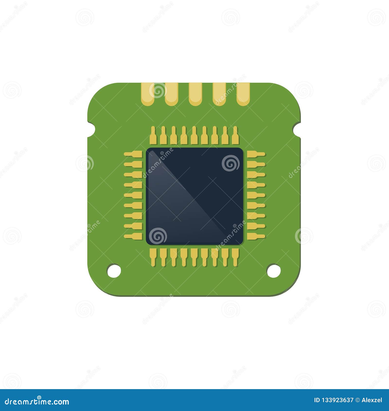 CPU Microprocessor Or Memory Chip Vector Icon Stock Photography ...