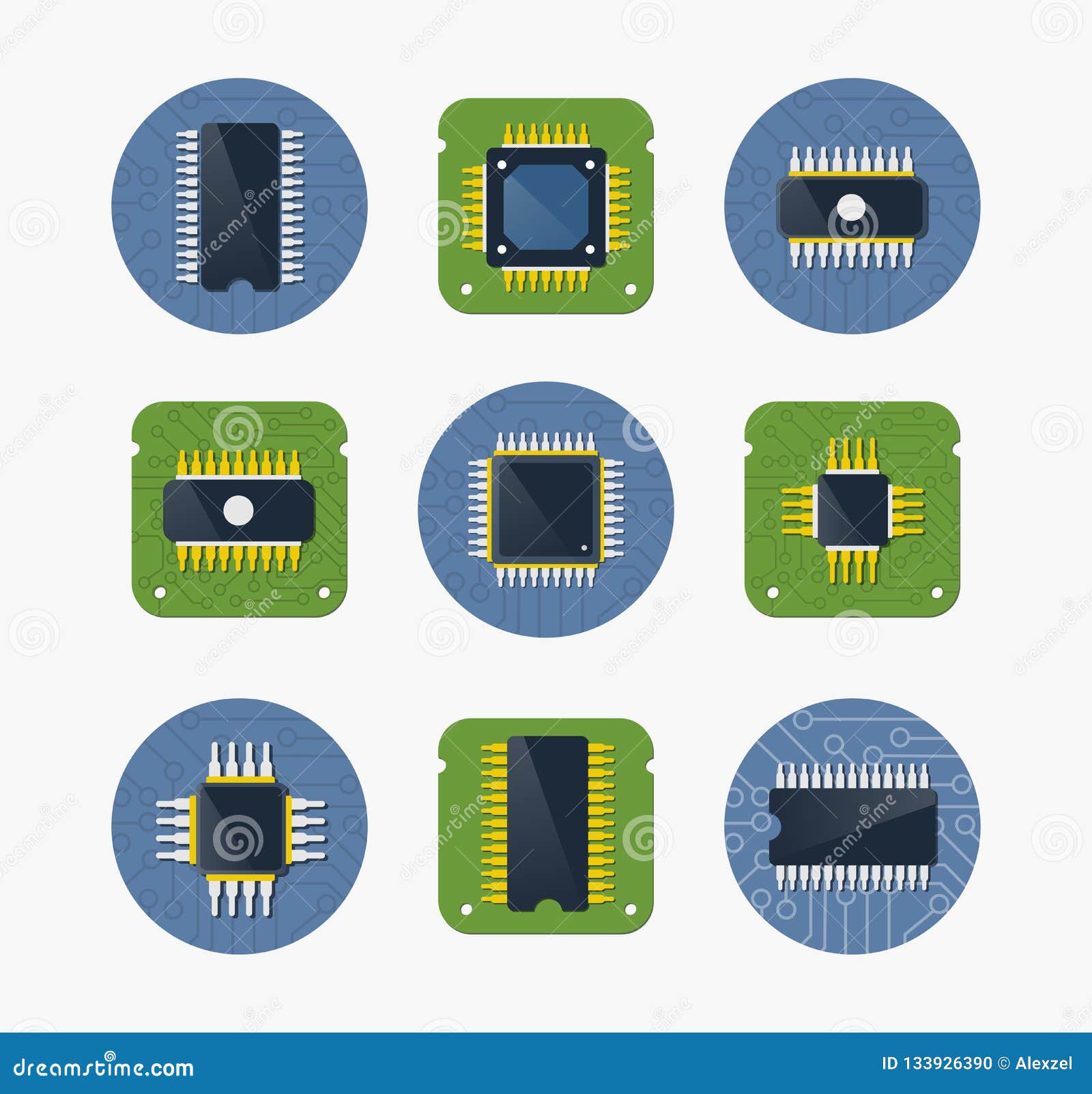Microchip Chip Circuit Component Stock Vector - Illustration of engineering, connect: 133926390