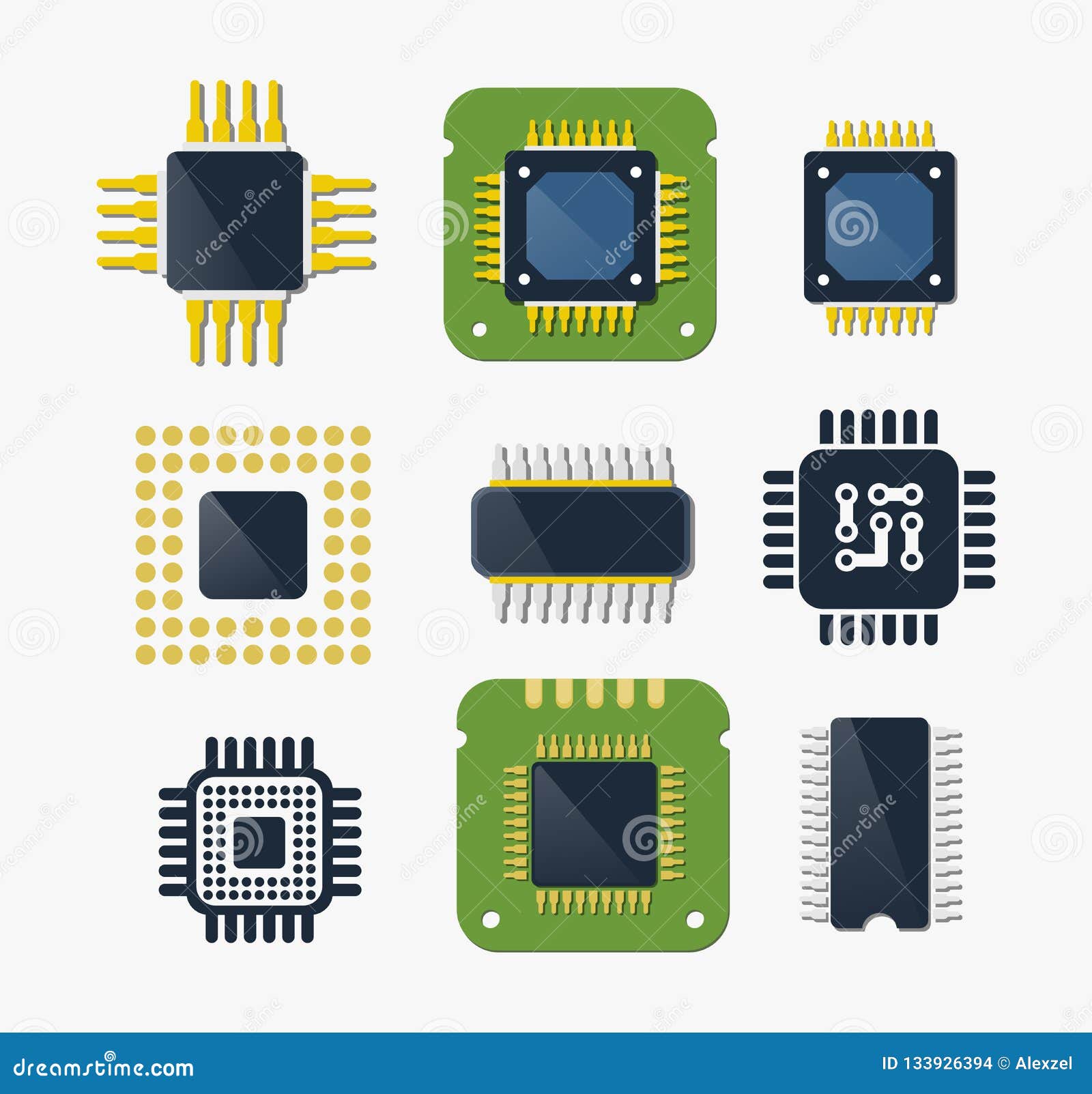 Microchip Chip Circuit Component Stock Vector - Illustration of digital, isolated: 133926394
