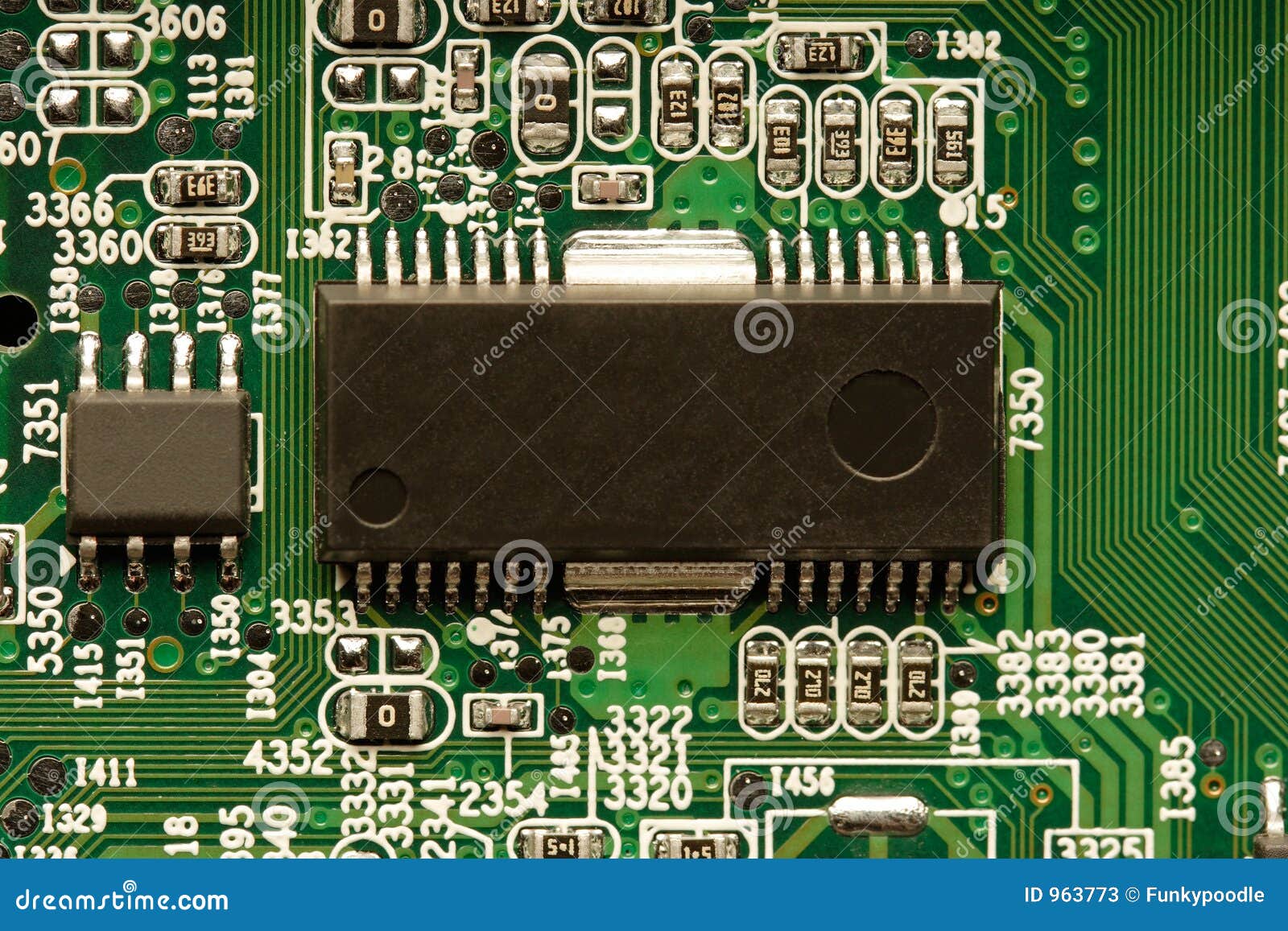 Microchip On Circuit Board Stock Image Image Of Chip Computer 963773