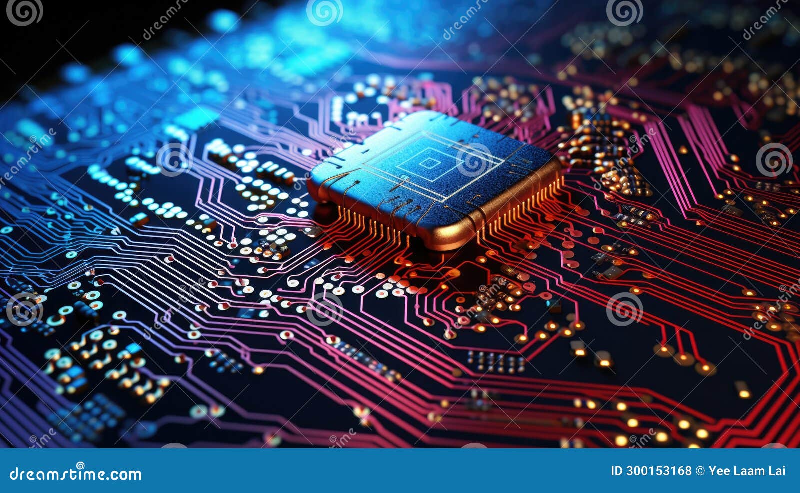 Microchip Circuit Board Tech Computer, Ai Stock Photo - Image of ...