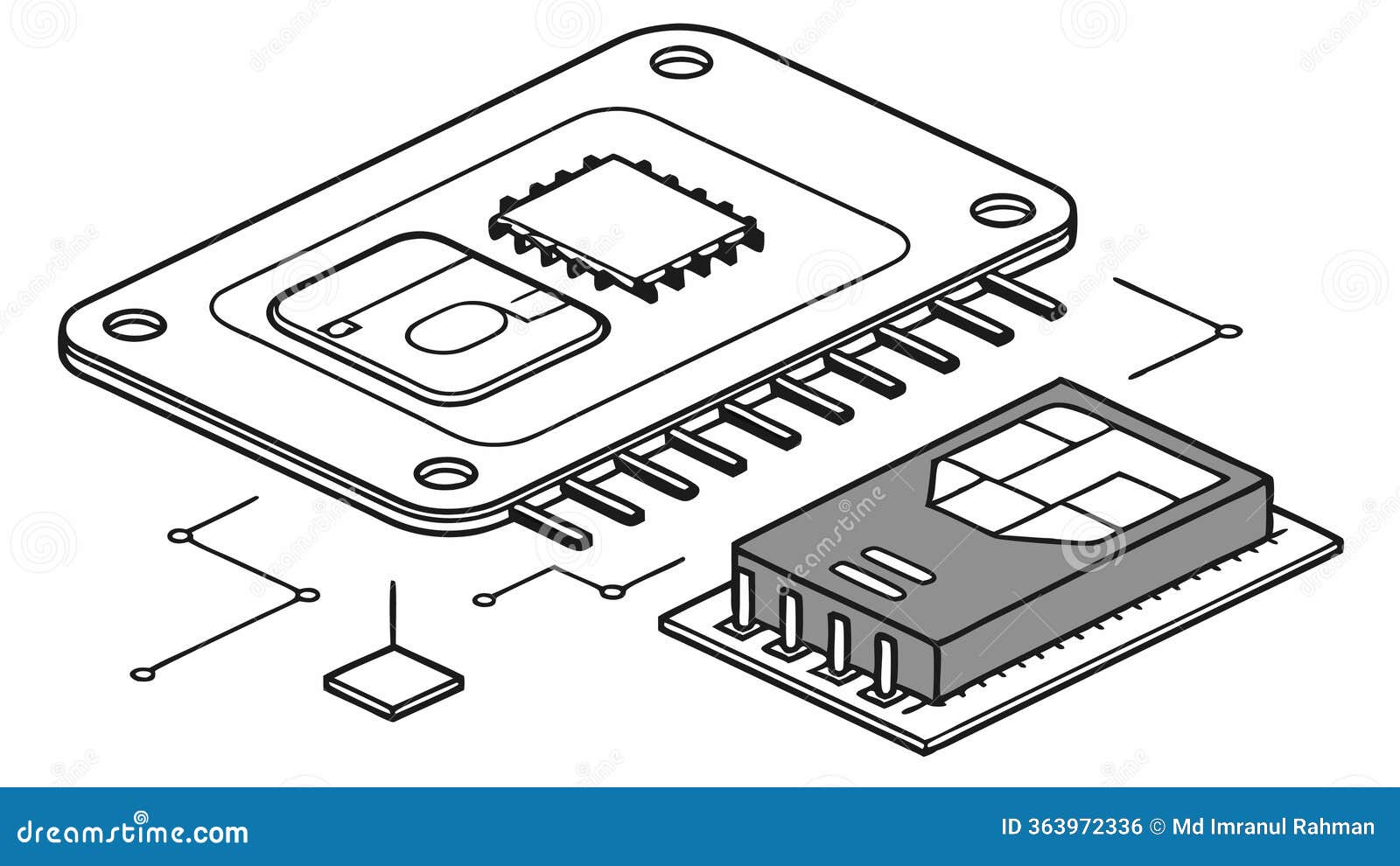 Electronics Chip Board. Printed Circuit Board Electronic High-tech ...