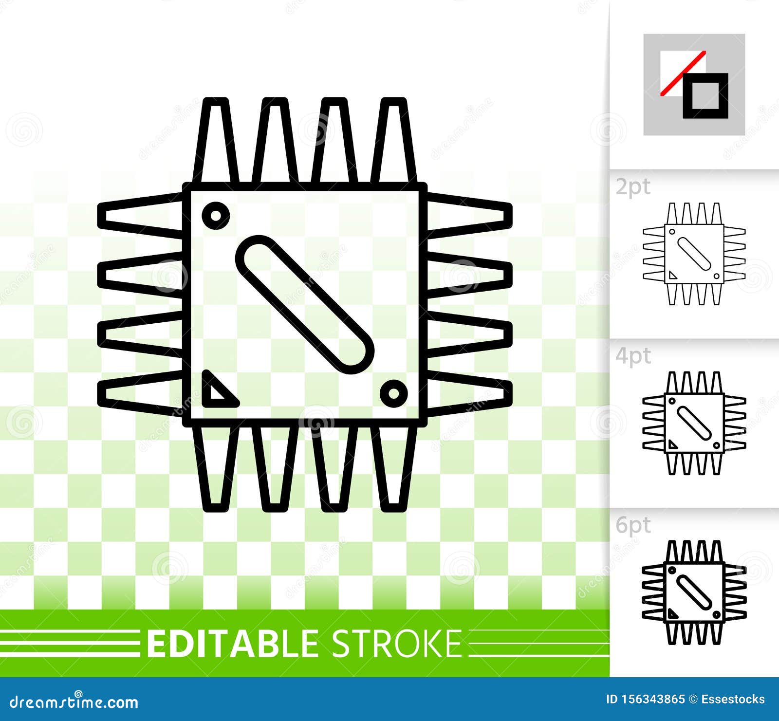 Microchip Circuit Simple Black Line Vector Icon Stock Vector - Illustration of industry ...