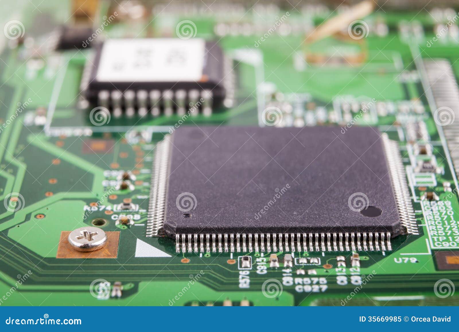 Microchip Close-up stock image. Image of closeup, capacitor - 35669985