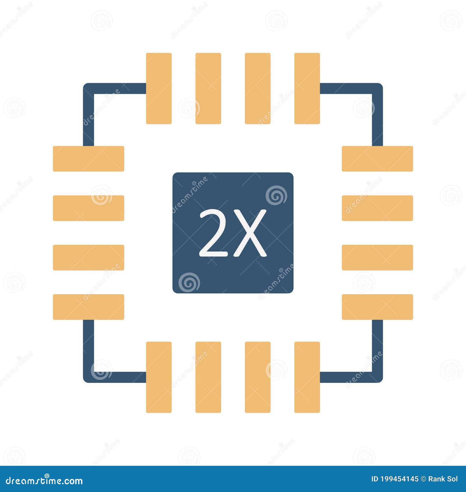 Microchip Color Vector Icon Which Can Easily Modify or Edit Stock ...