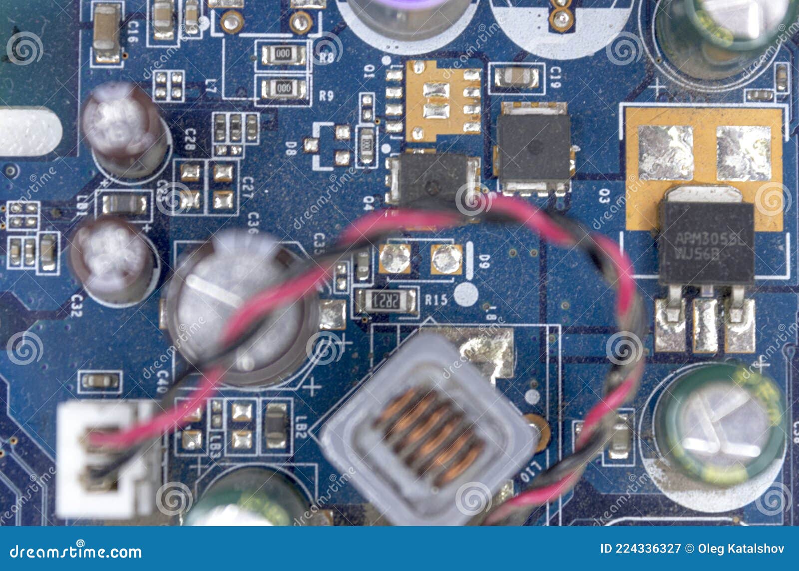 A Microchip with Components in Close-up. Processor with Resistors ...