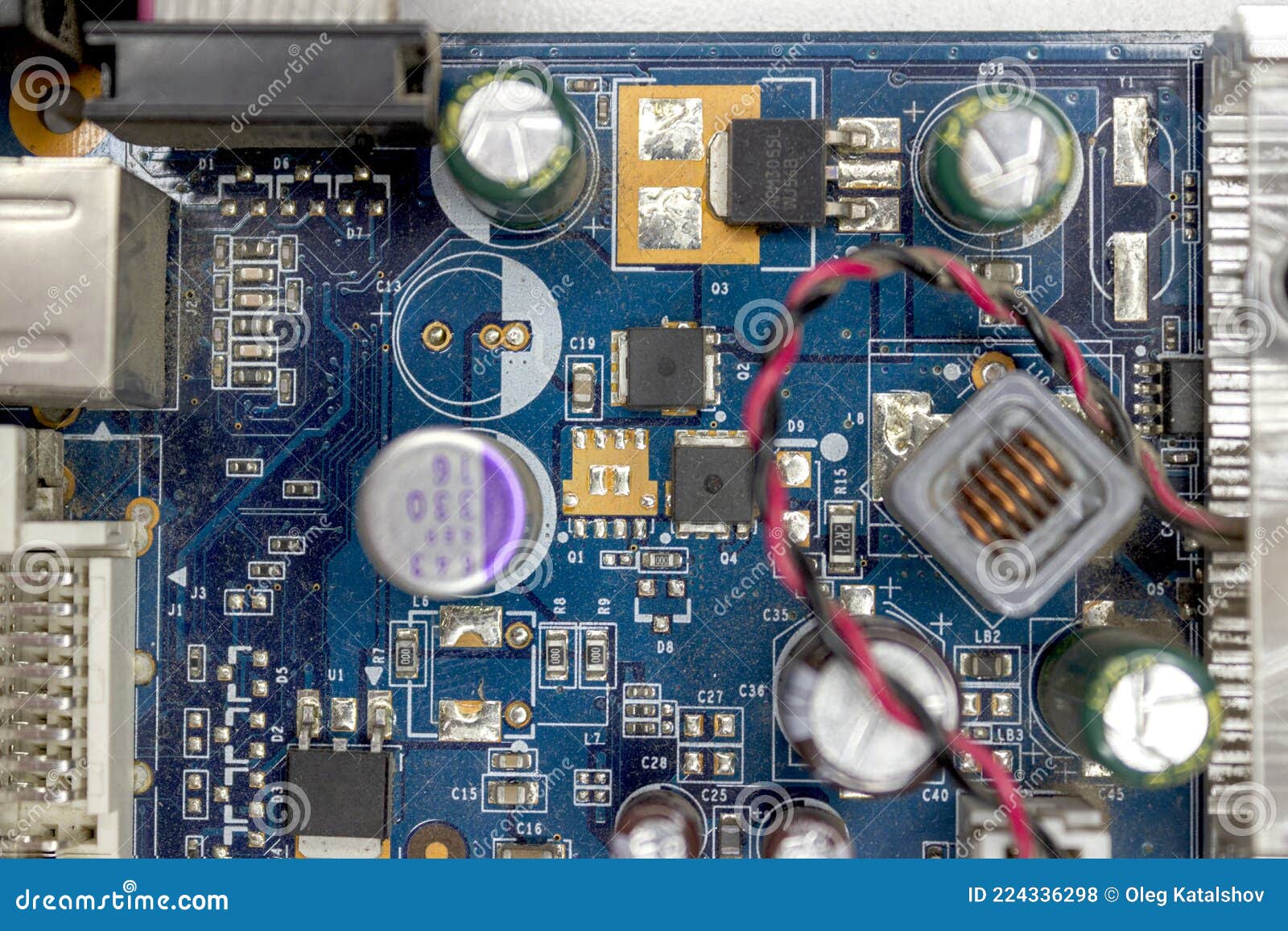 A Microchip with Components in Close-up. Processor with Resistors ...