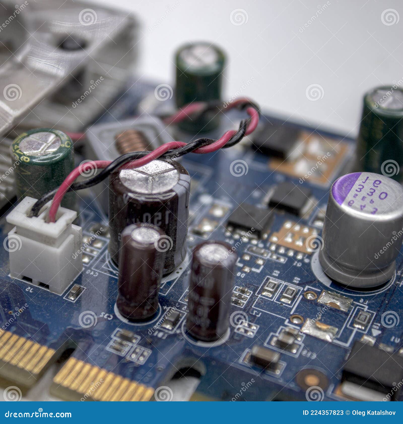 A Microchip with Components in Close-up. Processor with Resistors ...