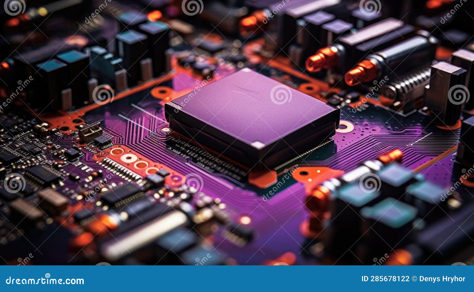 A Microchip for a Computer. Data Protection Chip. Microcircuits and ...