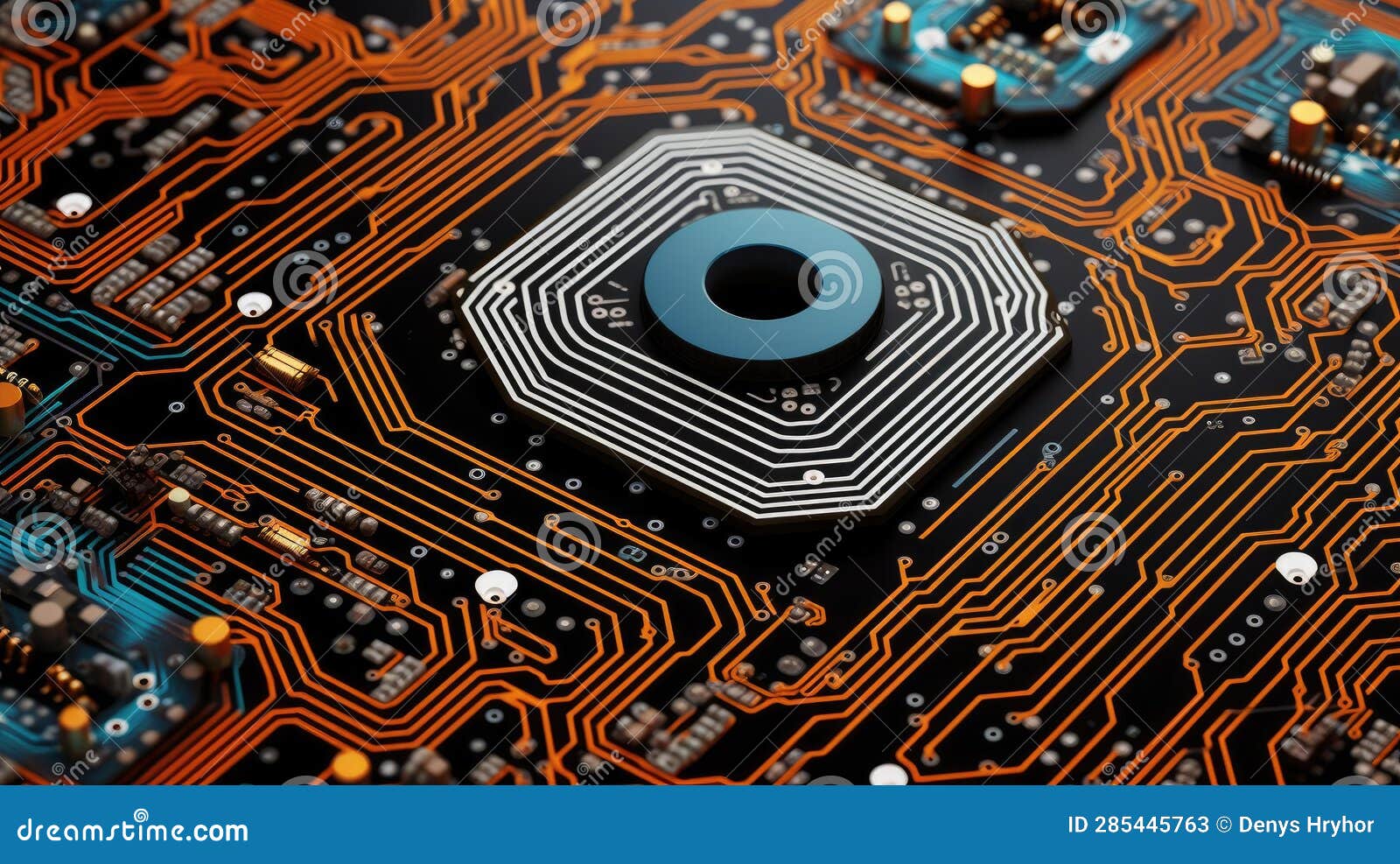 A Microchip for a Computer. Data Protection Chip. Microcircuits and ...