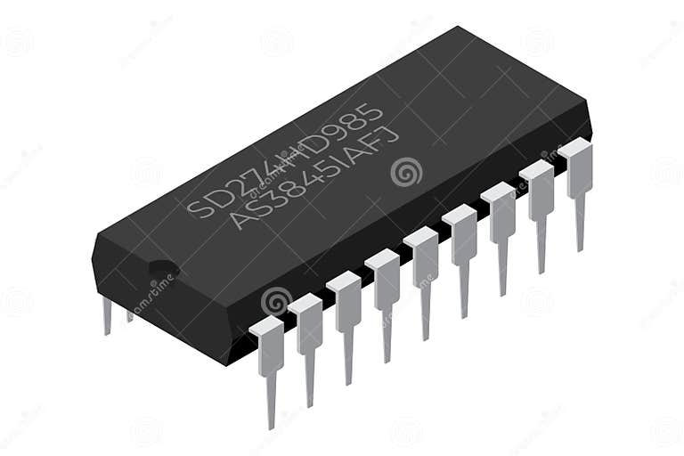 Microchip Computer Electronic Component. Microchip Icon. Isometric Microchip. Computer Processor ...