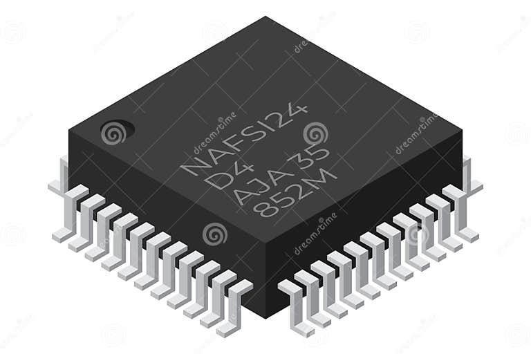 Microchip Computer Electronic Component. Microchip Icon. Isometric Microchip. Computer Processor ...